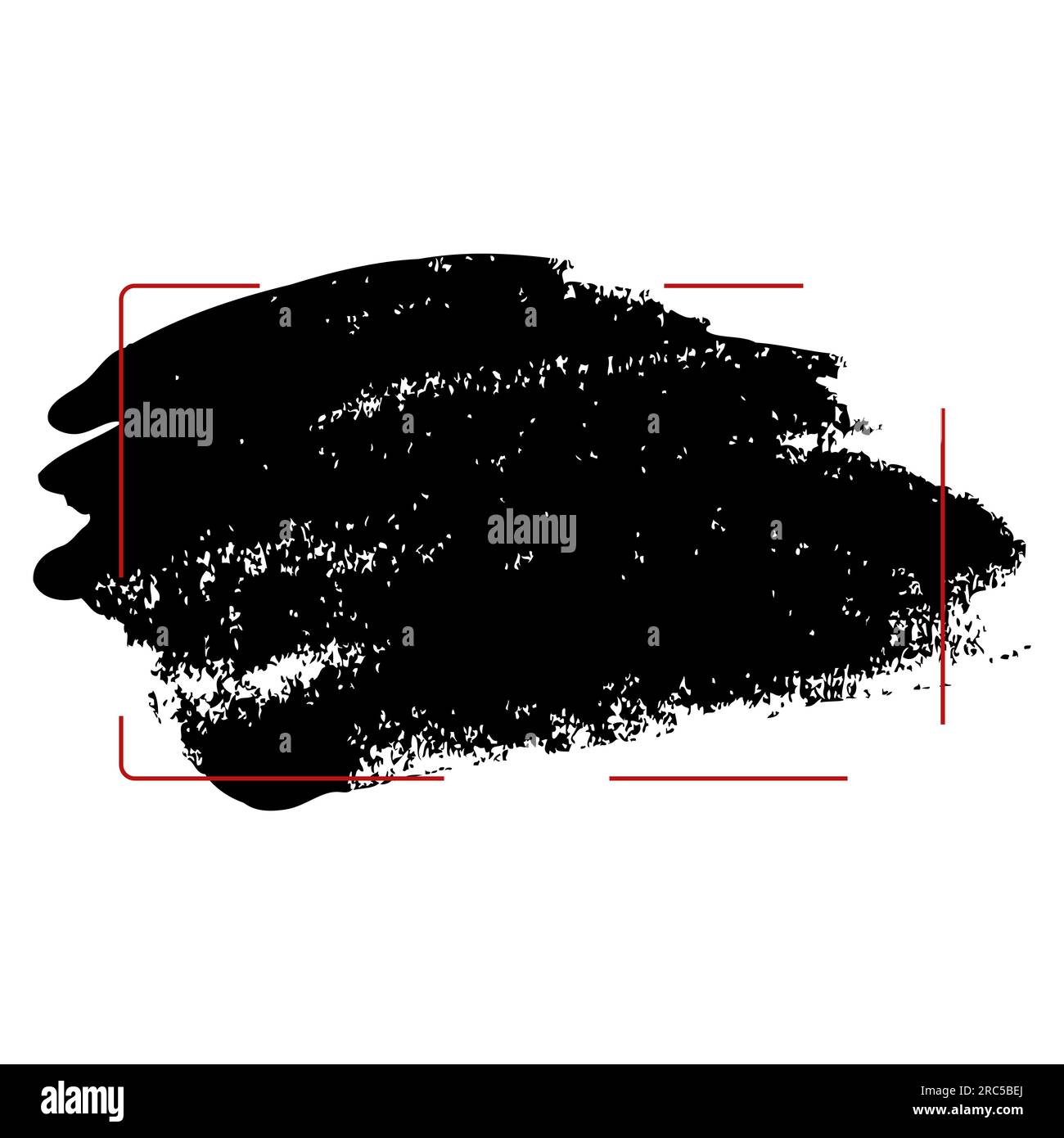 Brush stroke background with a horizontal rectangular frame. Flat ...