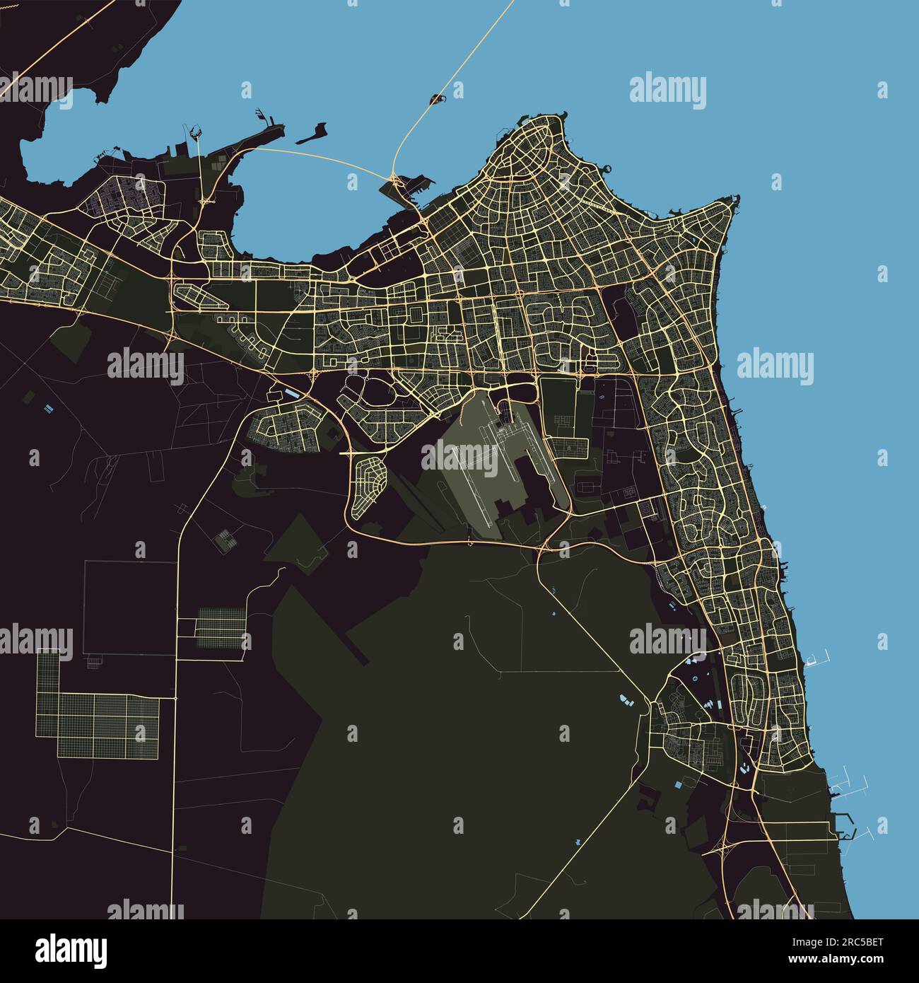 Vector Map of Kuwait City Stock Vector Image & Art - Alamy