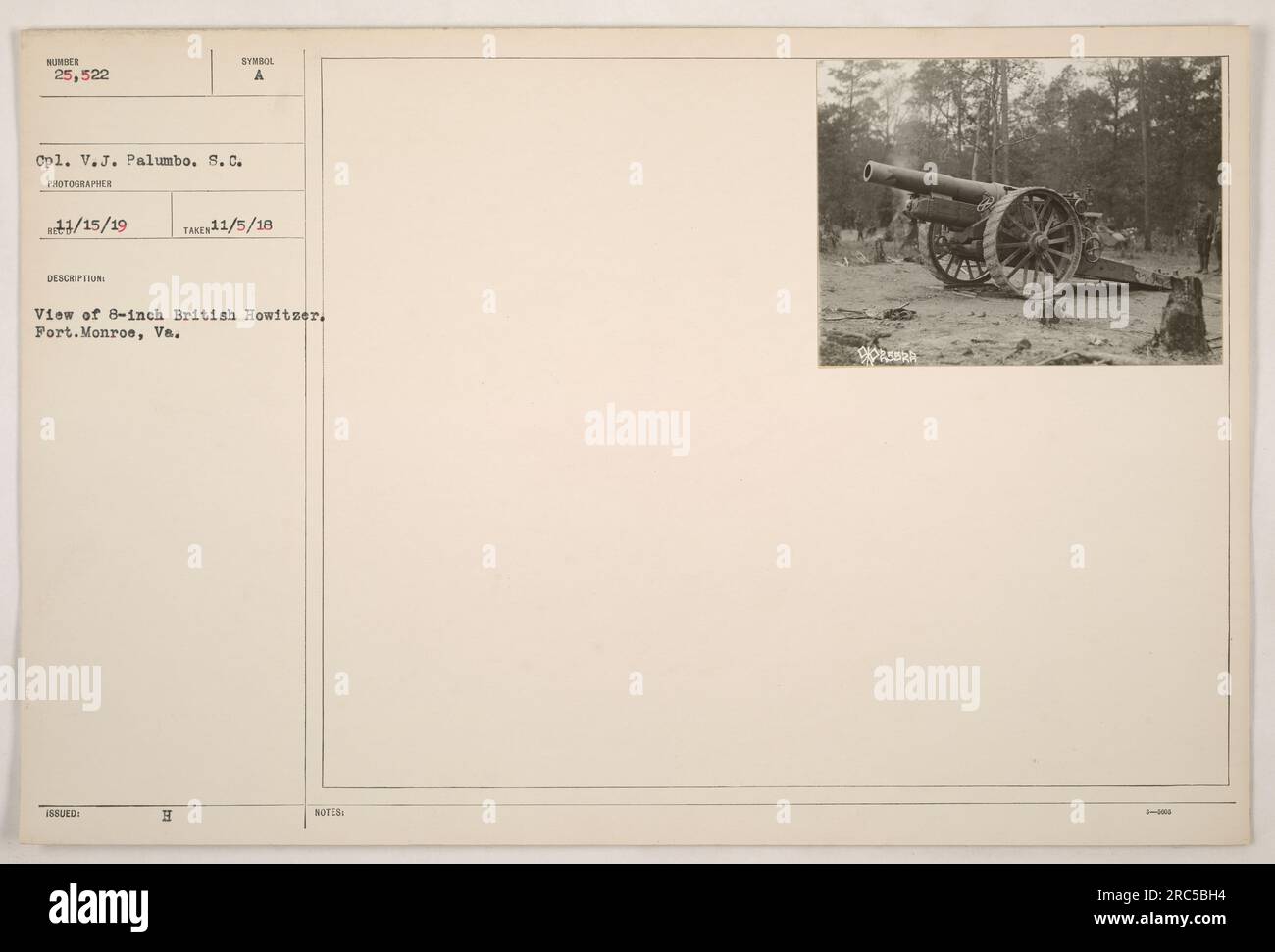 Cpl. V.J. Palumbo stands next to an 8-inch British Howitzer at Fort ...