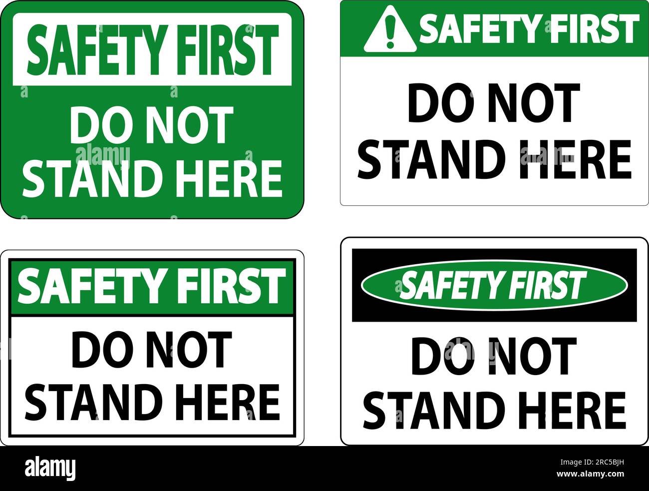 Safety First Sign Do Not Stand Here On White Background Stock Vector ...