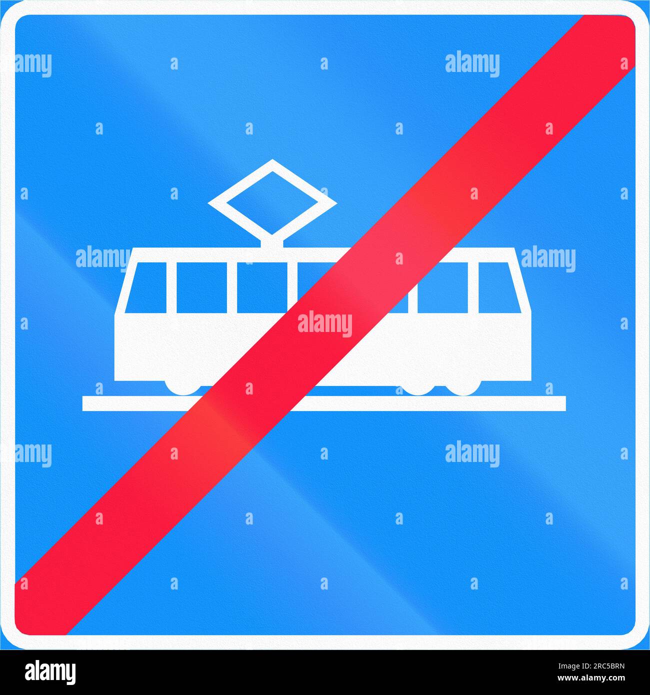 Road sign 544a in Finland - End tram lane Stock Photo - Alamy