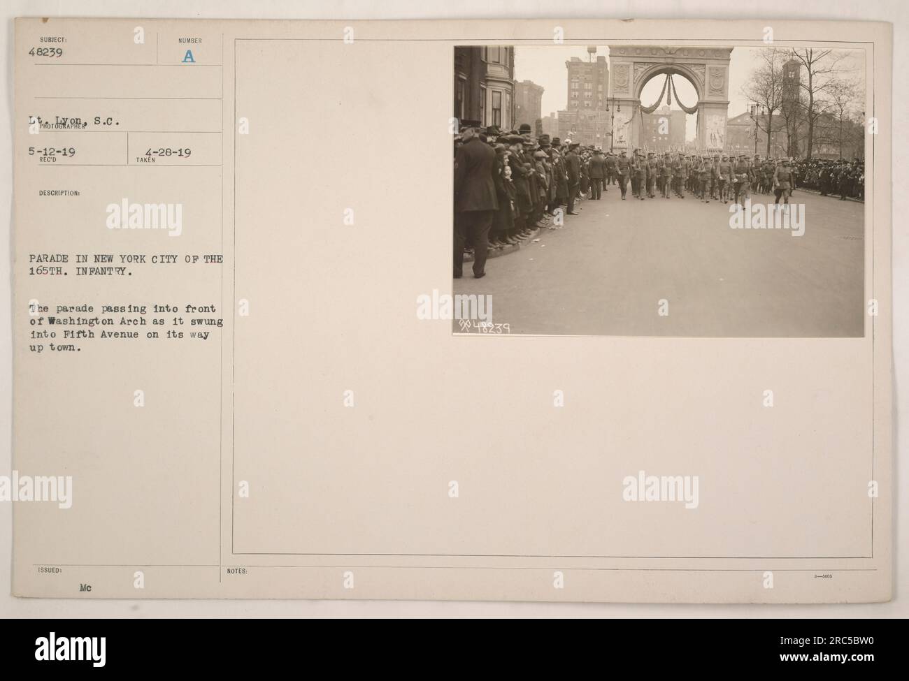 Photograph of the 165th Infantry parade in New York City during World ...