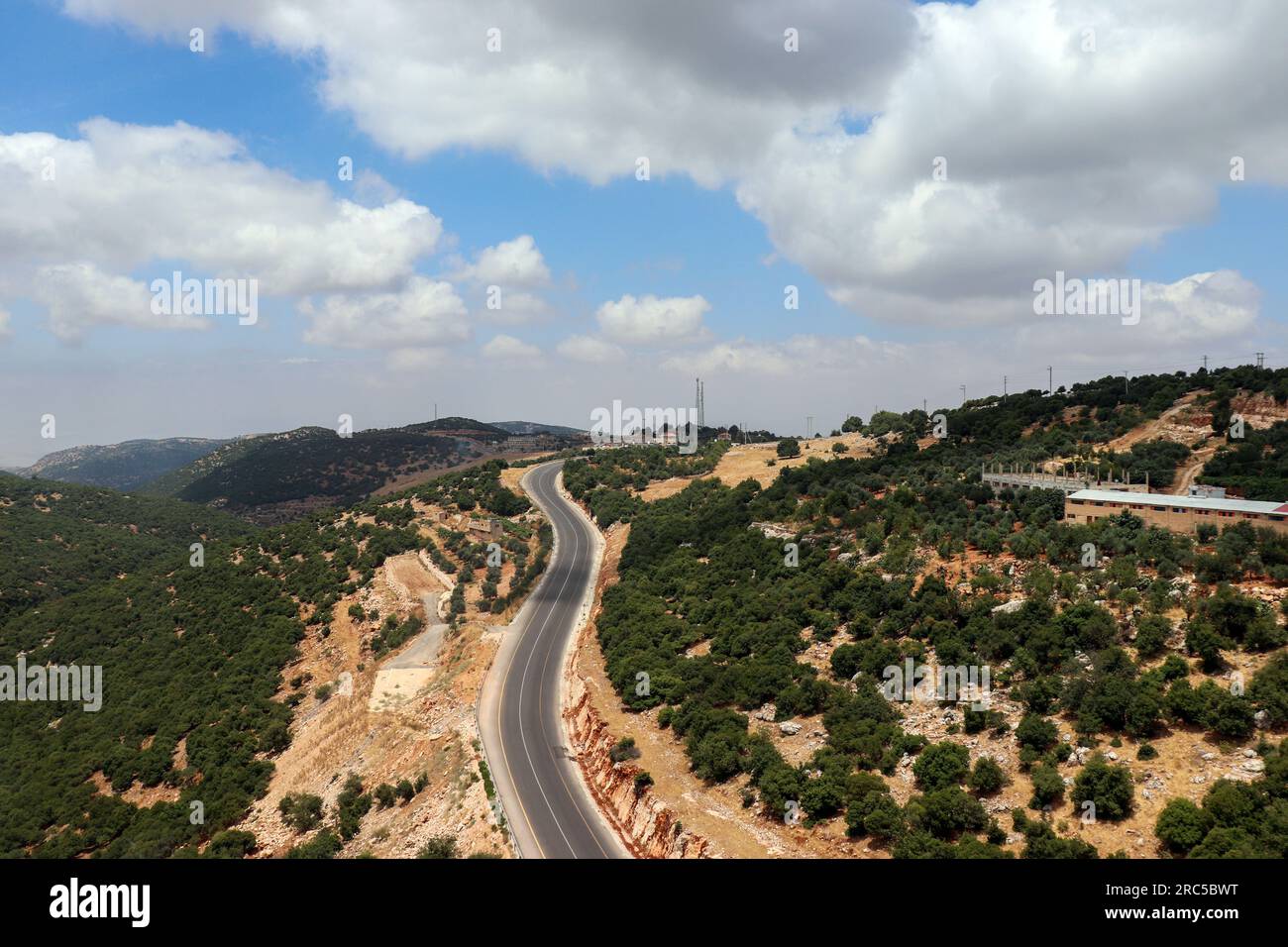 Long journey on highways among cities (Street, forests mountains ...