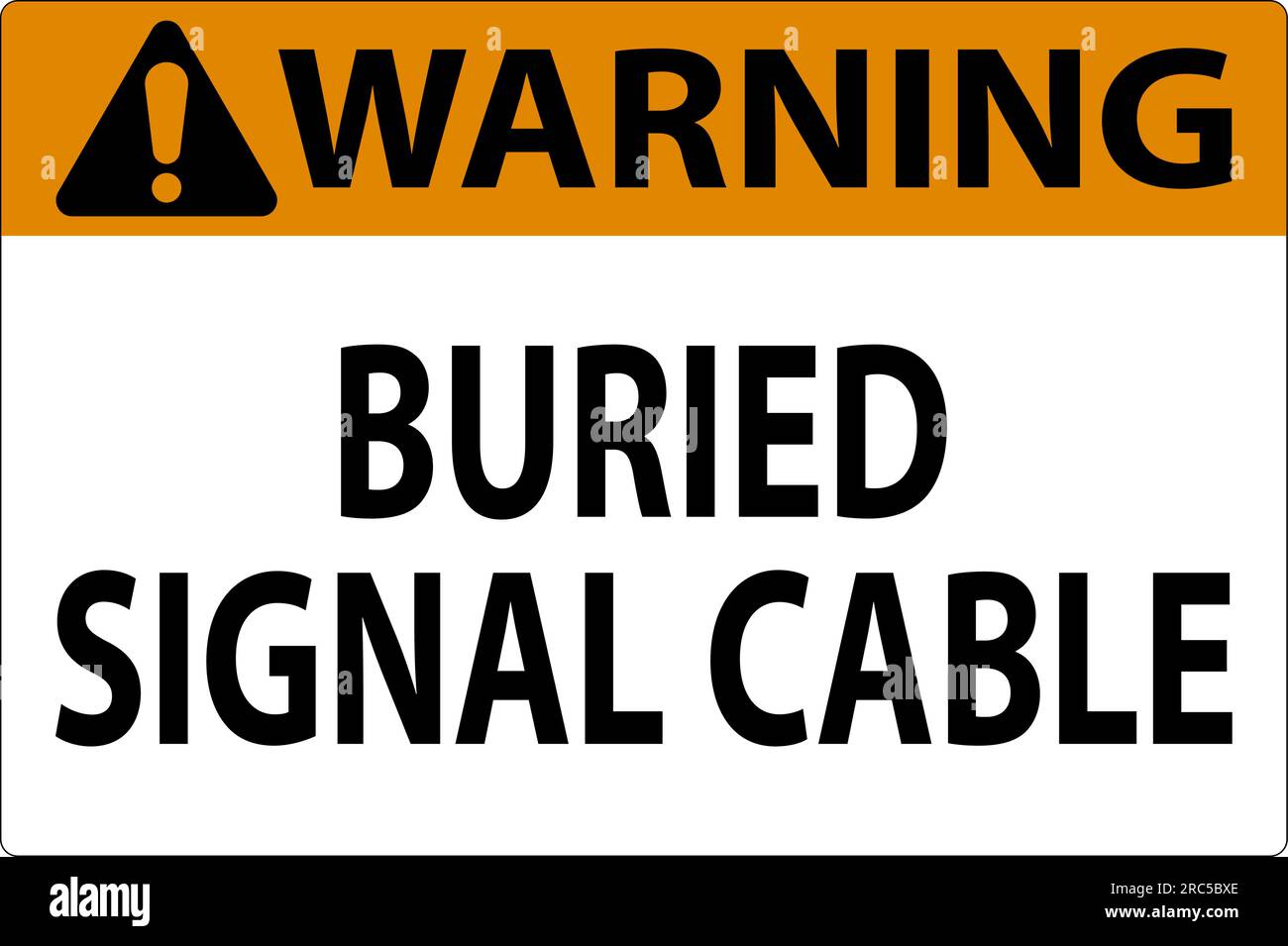 Warning Sign Buried Signal Cable On White Bacground Stock Vector Image ...