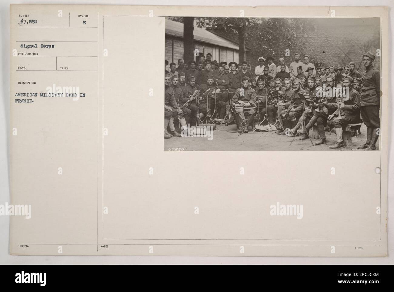American military band performing in France during World War One. The ...