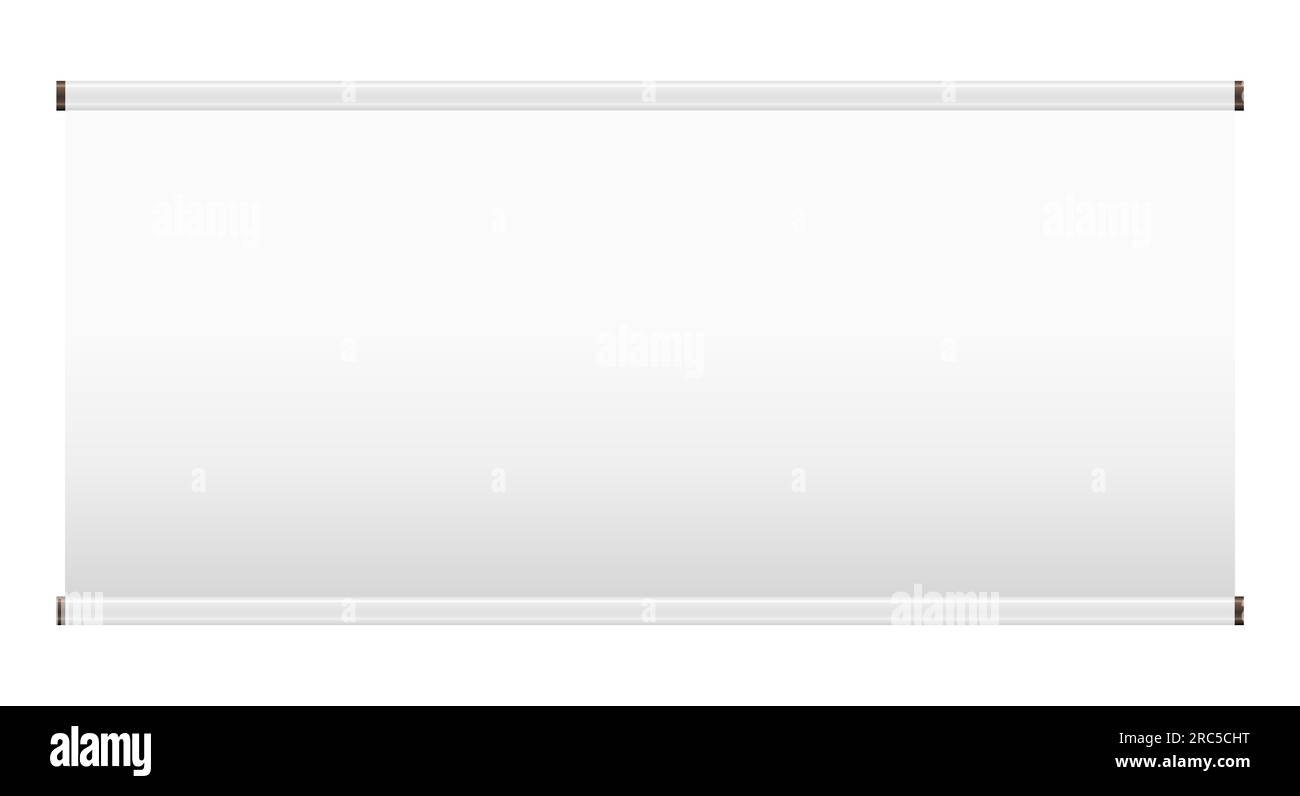Empty banner template. White mock up textile banner. 3D realistic ...