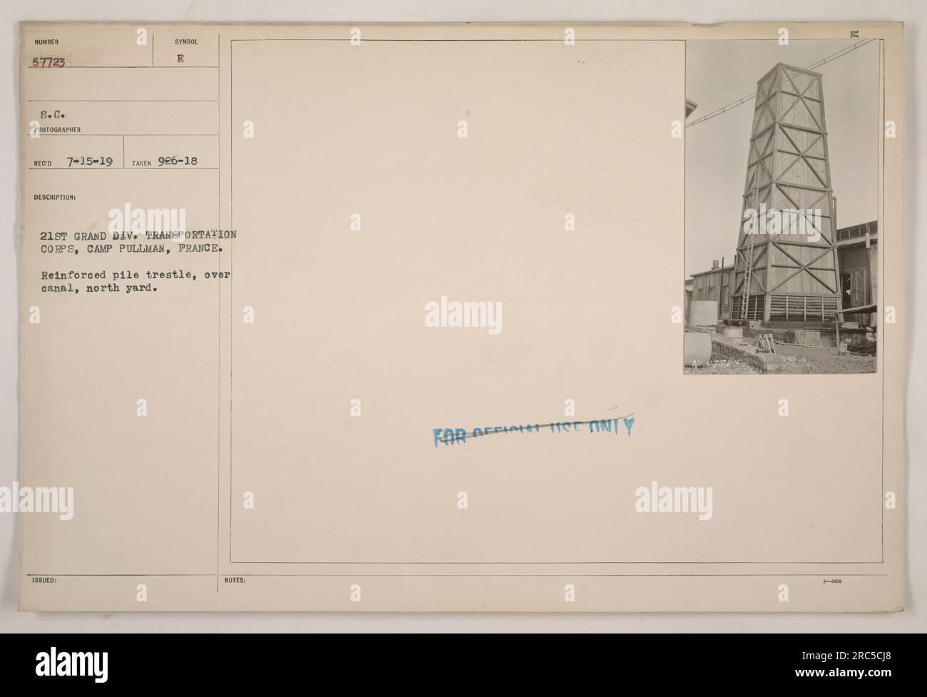 Reinforced pile trestle created by the 21st Grand Div. Transportation ...