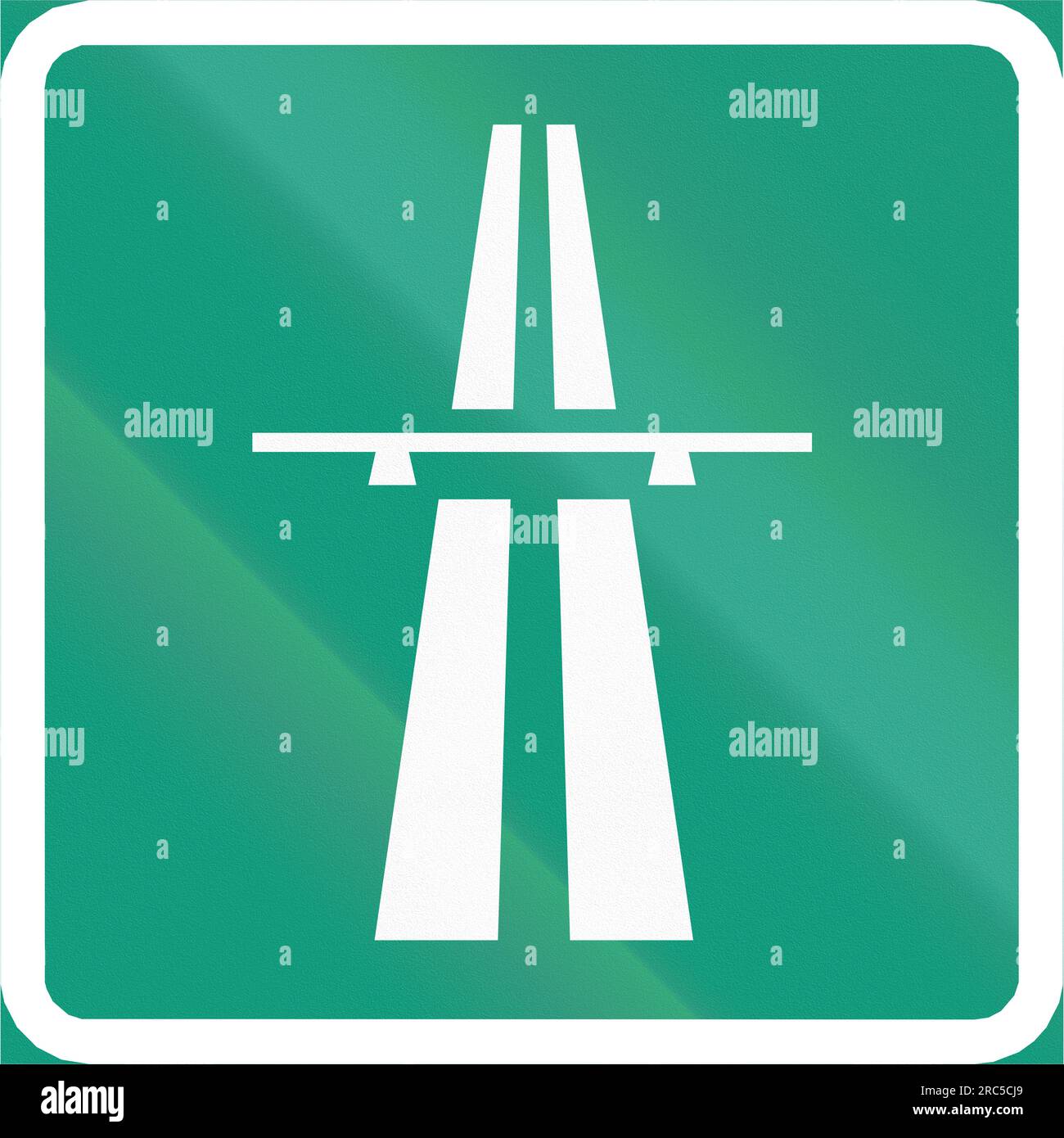 Finnish road sign no. 671. Symbol of motorway Stock Photo - Alamy