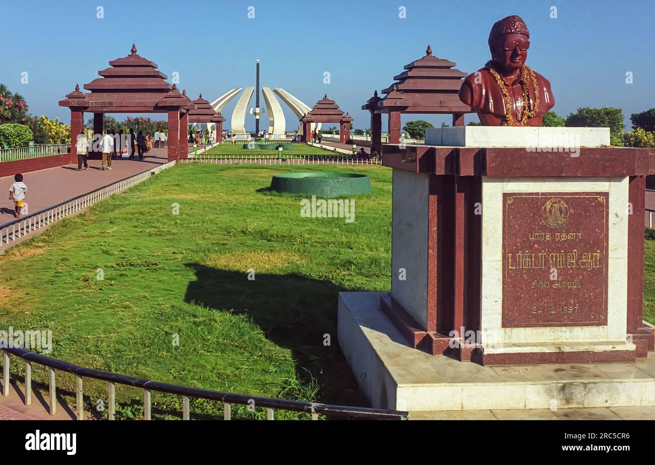 CHENNAI, TAMIL NADU, INDIA, FEBRUARY 1998 - Bust of of film star and ...