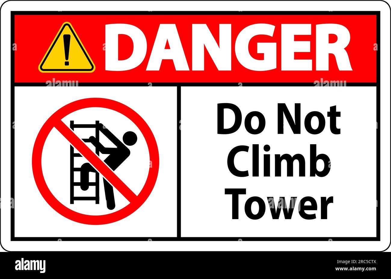 Danger Sign Do Not Climb Tower On White Background Stock Vector Image ...