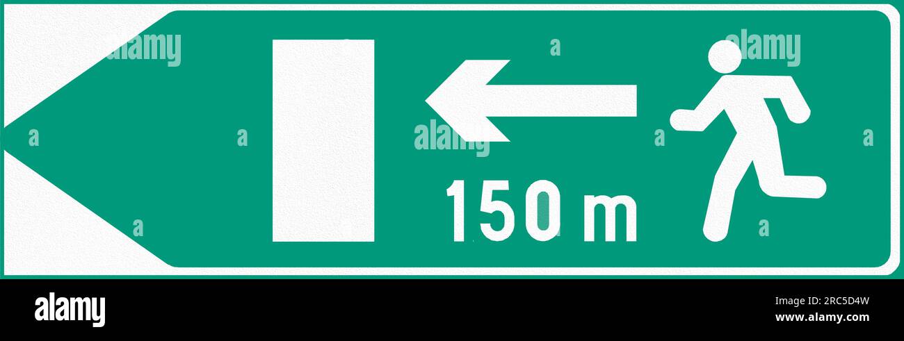 Road sign 691 In Finland - Direction to nearest emergency exit Stock ...