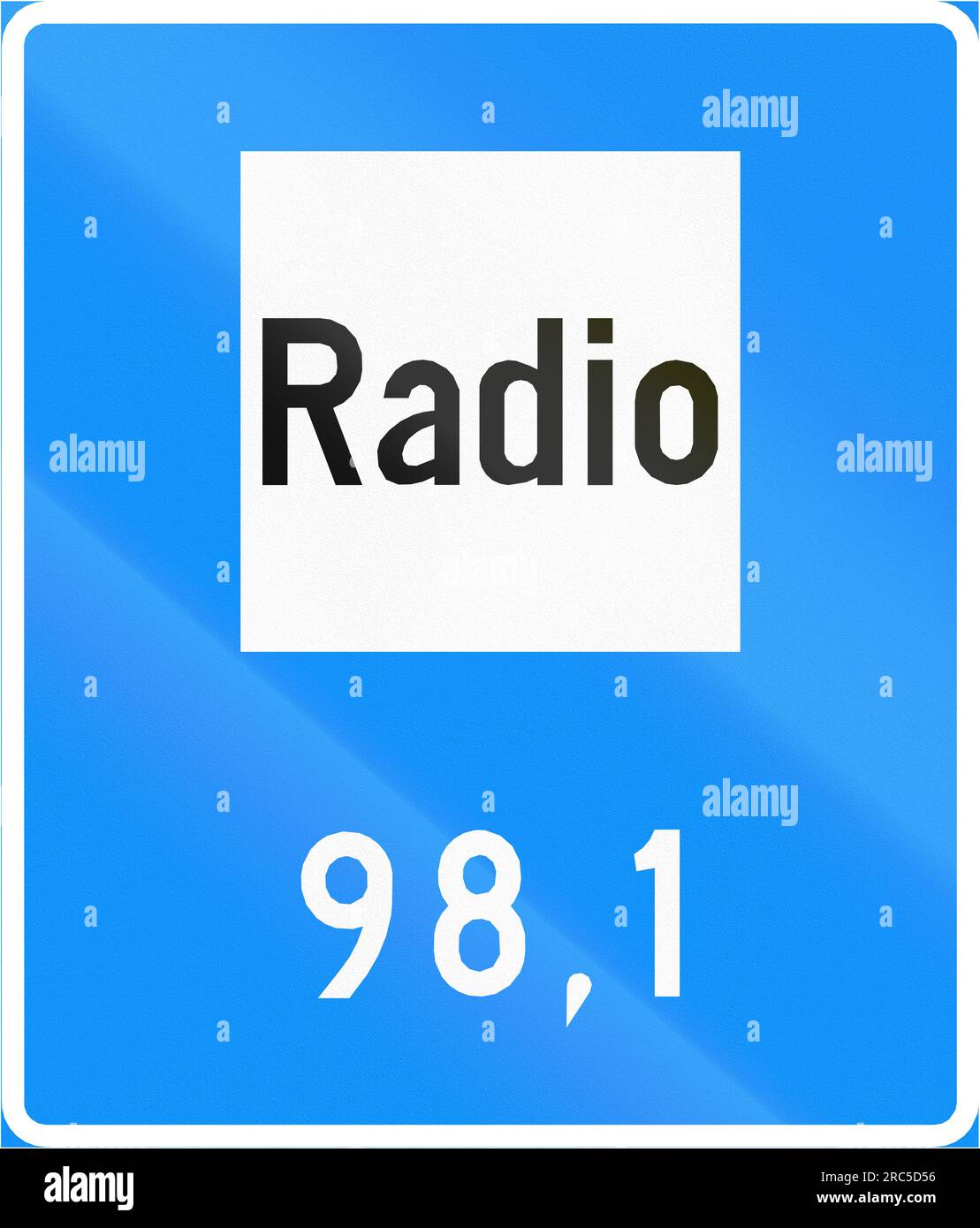 Finnish road sign no. 710. Radio station (frequency in MHz Stock Photo ...