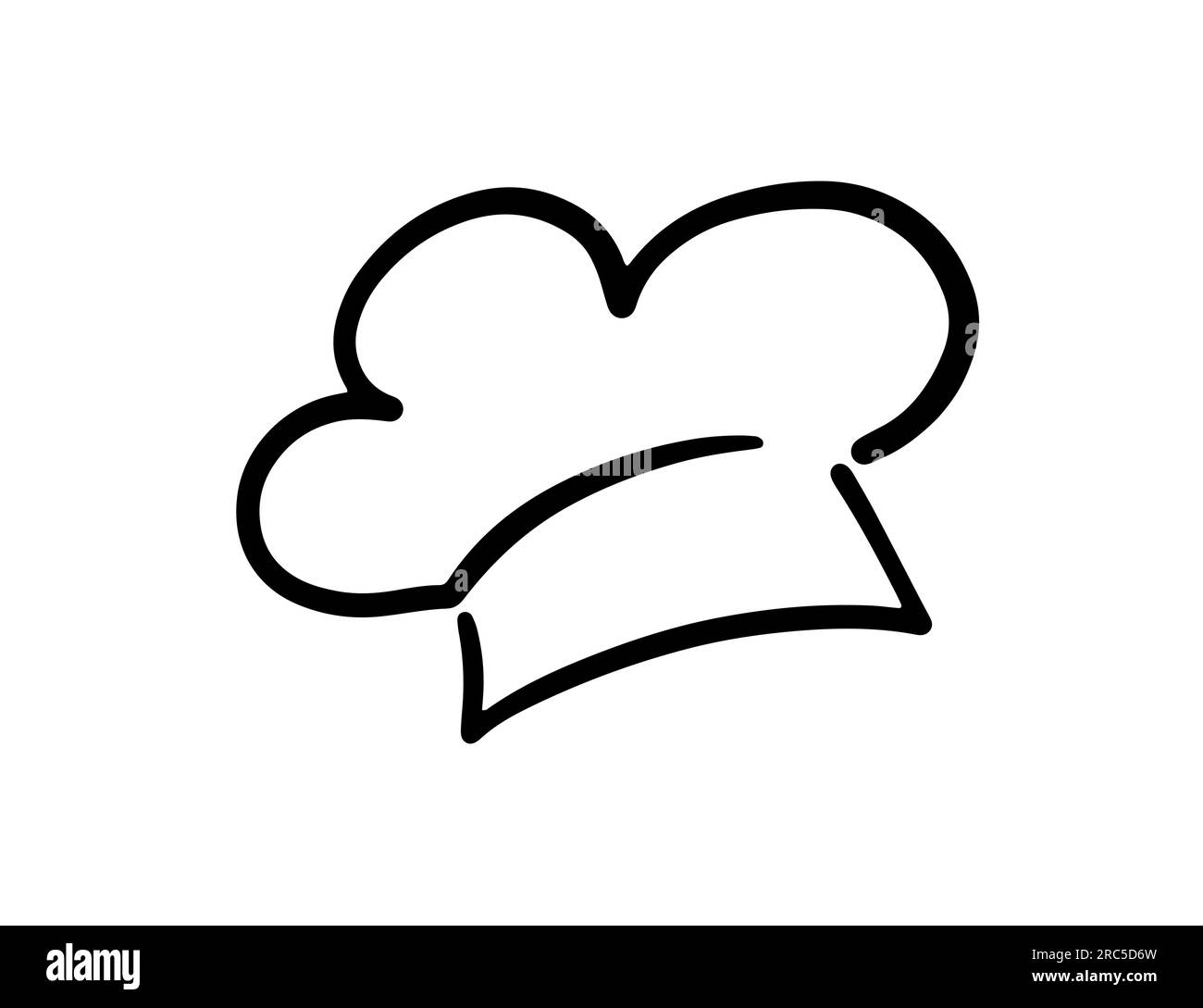 Chef Hat Line Art Drawing Icon Cooking Logo Design Stock Vector Image ...