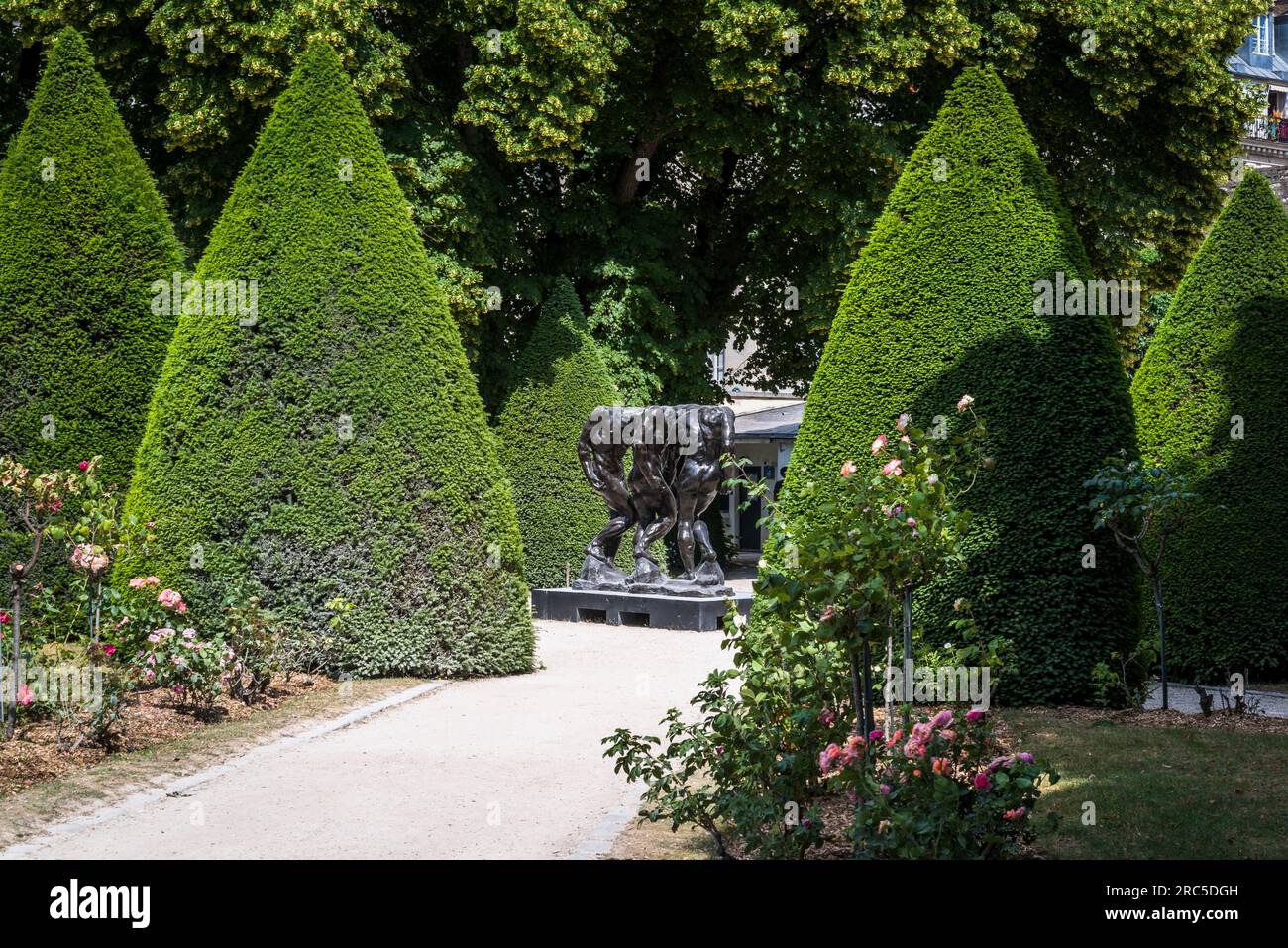 The Three Shades bronze sculpture in the garden of the Rodin Museum ...
