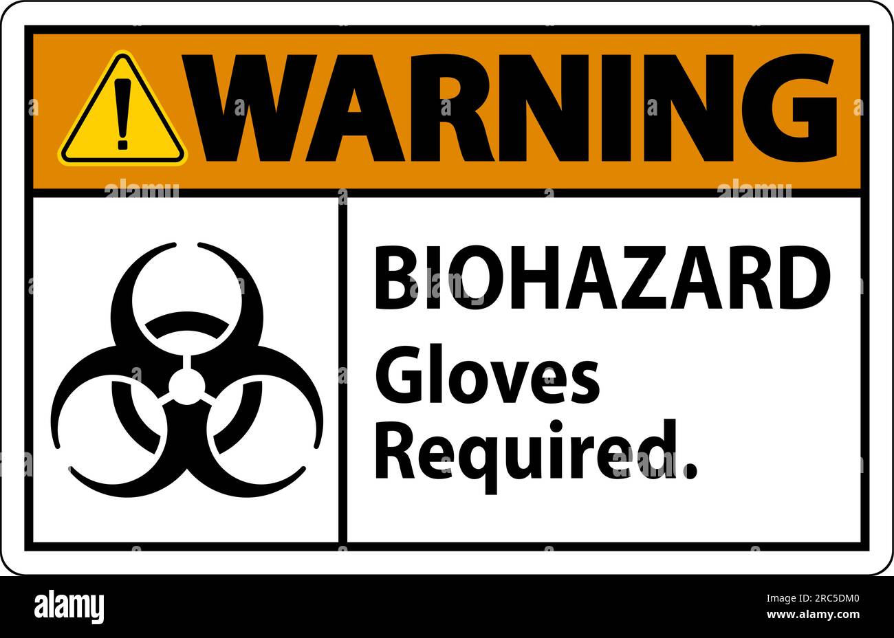 Biohazard Warning Label Biohazard Gloves Required Stock Vector Image ...