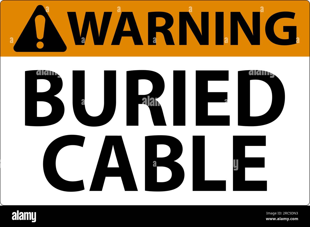 Warning Sign Buried Cable On White Background Stock Vector Image & Art ...