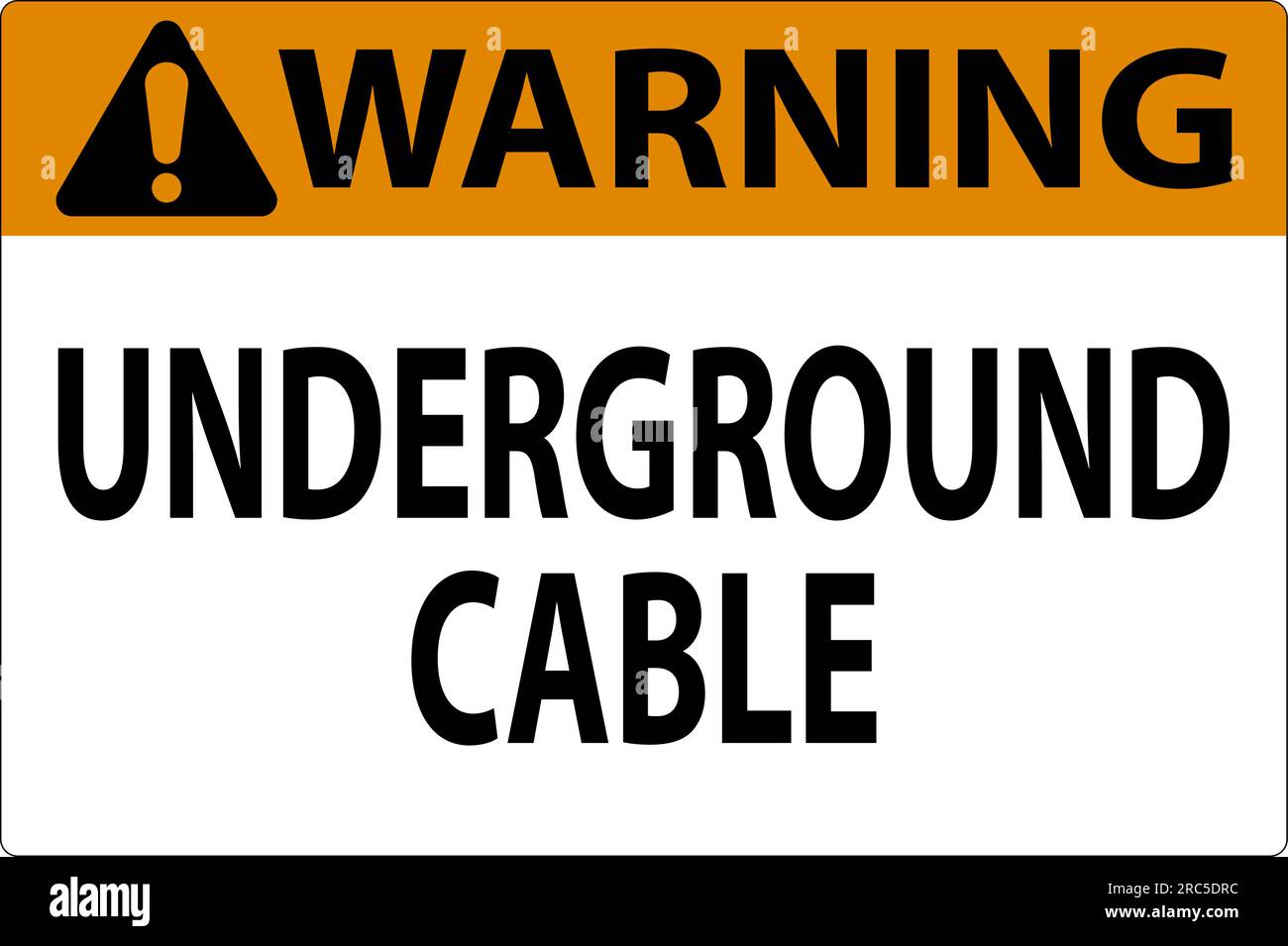 Underground cable warning sign Stock Vector Images - Alamy