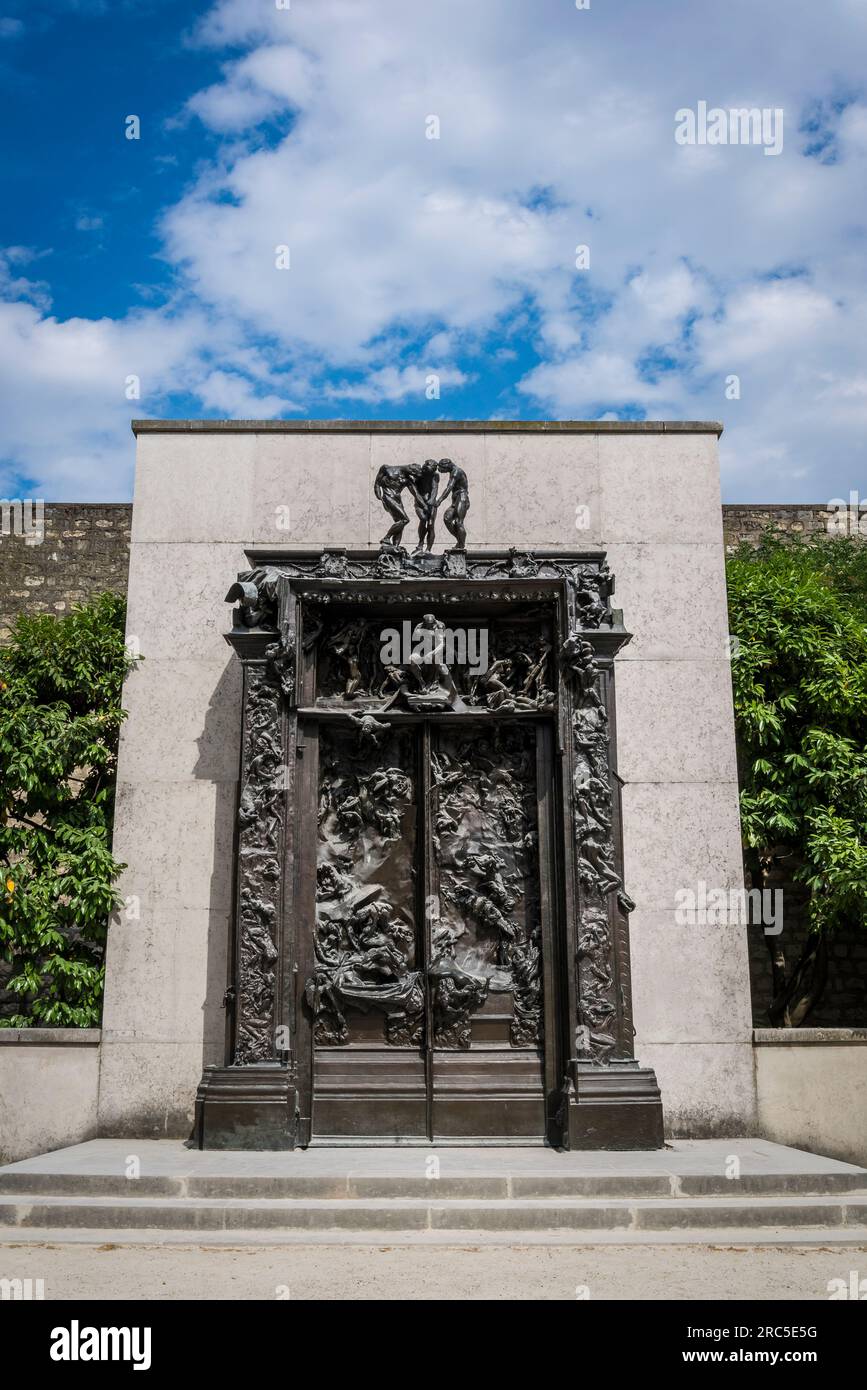 The Gates of Hell sculpture in the garden of the Rodin Museum, Paris ...