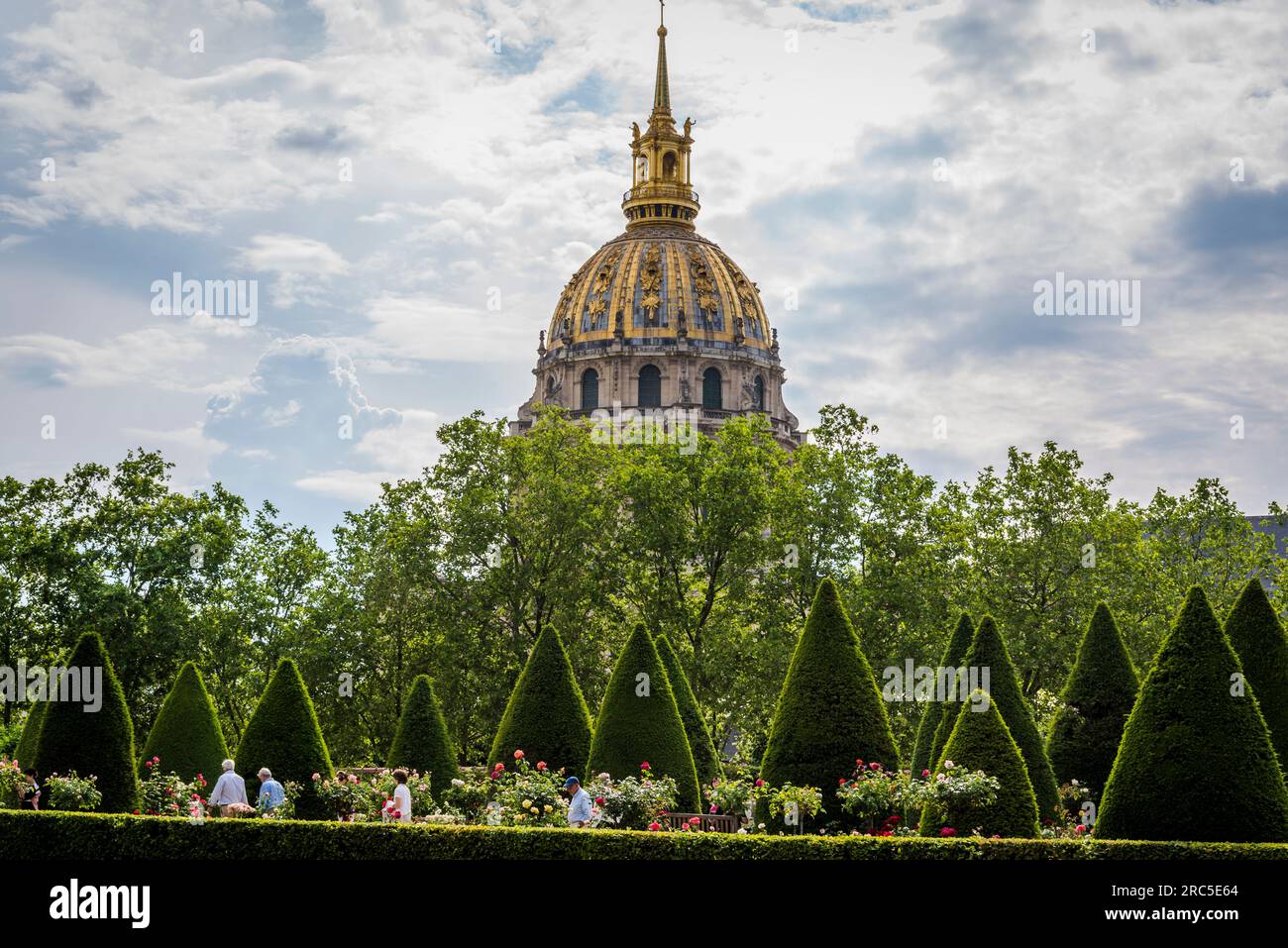 Garden of the Rodin Museum with Les Invalide dome in the background ...