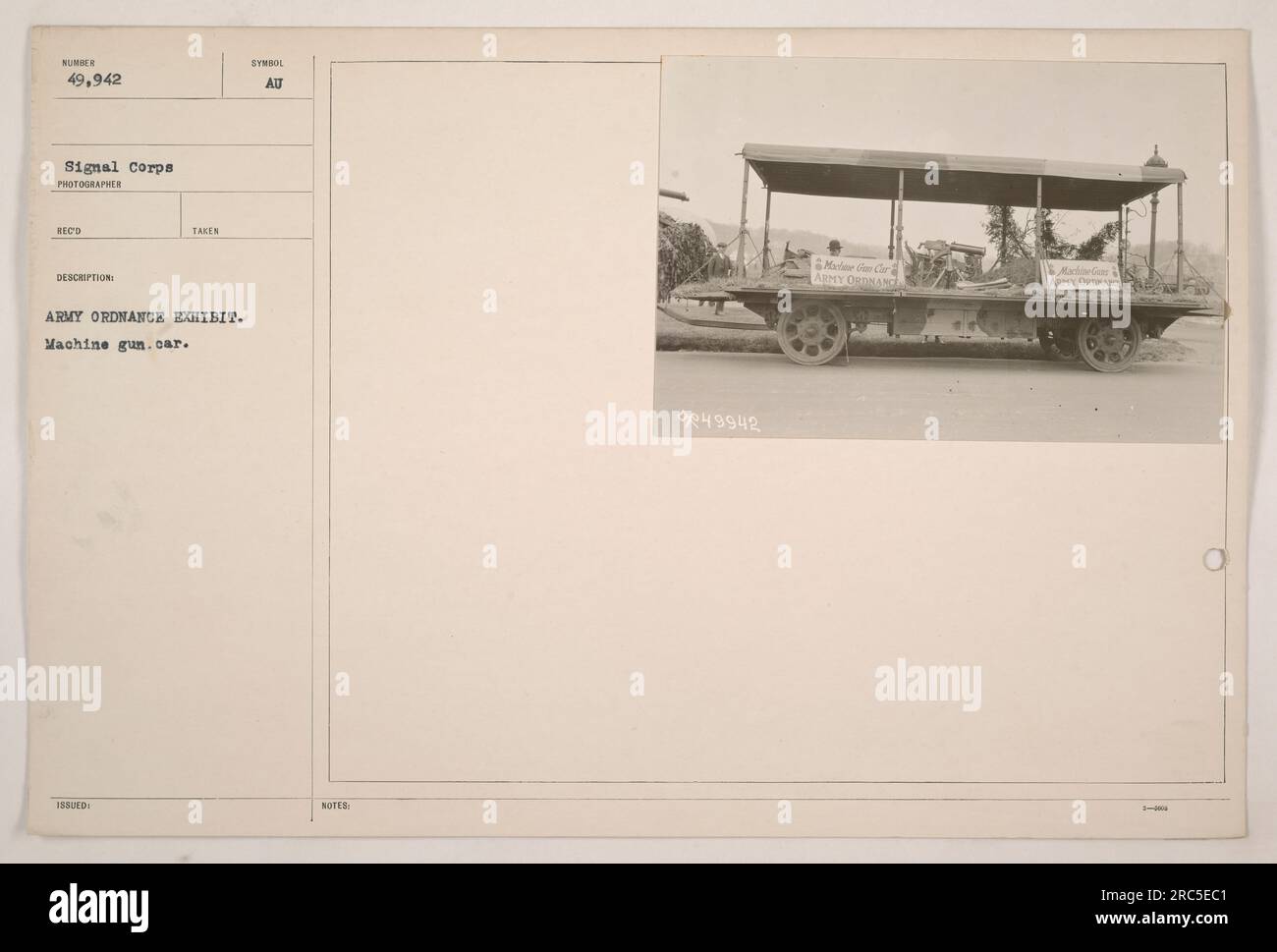 "Photograph of a machine gun car at the Army Ordnance Exhibit. The ...