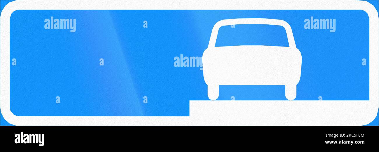Finnish road sign - Method of parking on pavement Stock Photo - Alamy