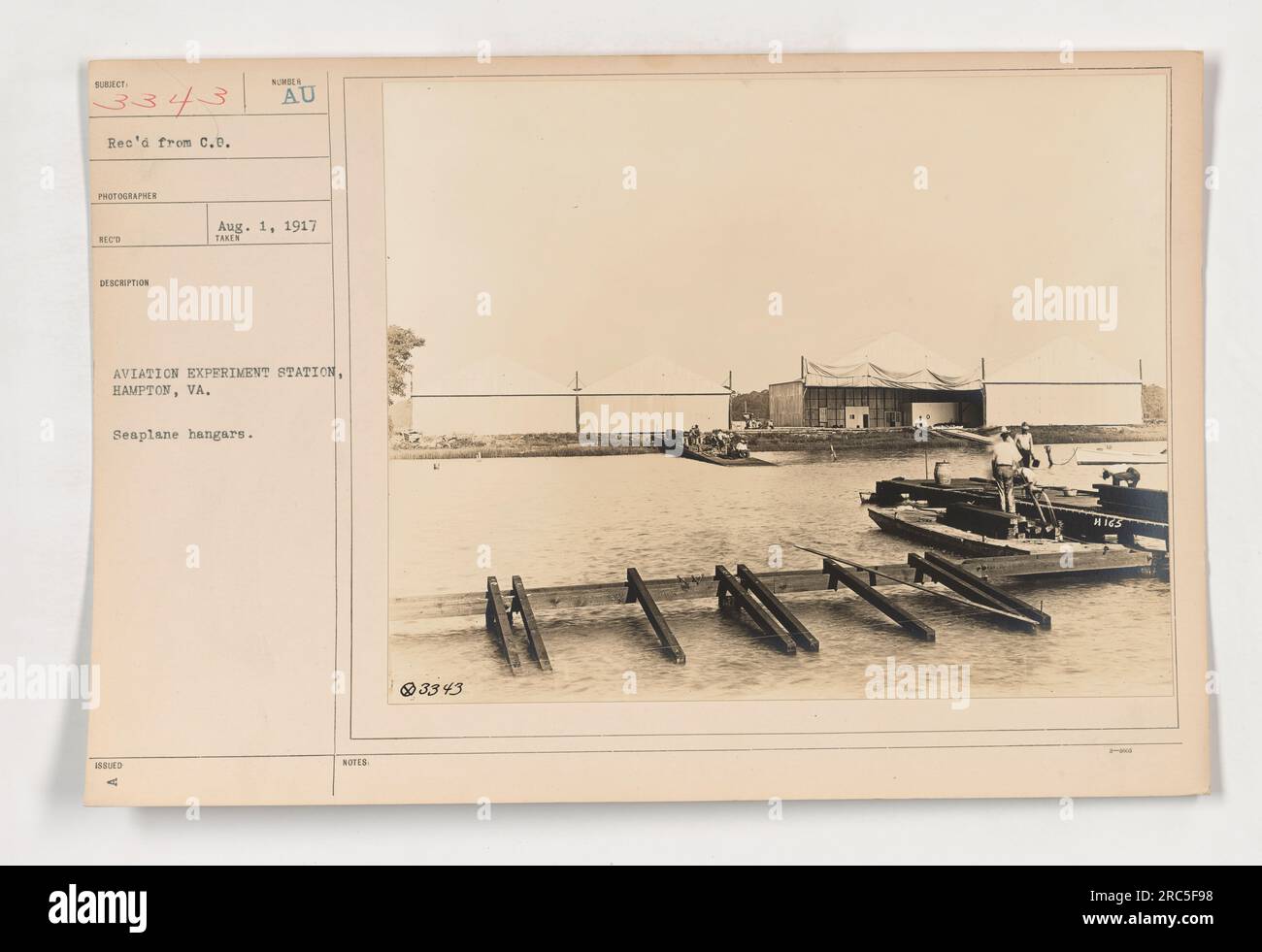 Seaplane hangars at the Aviation Experiment Station in Hampton, VA ...