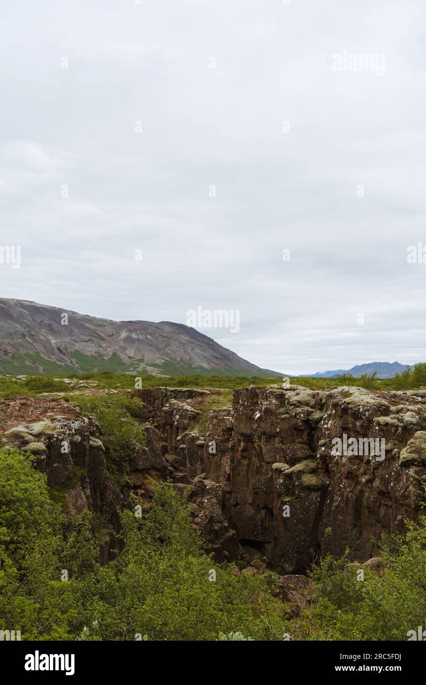 Beautiful nature in Iceland. Scenic Icelandic landscape at cloudy day ...