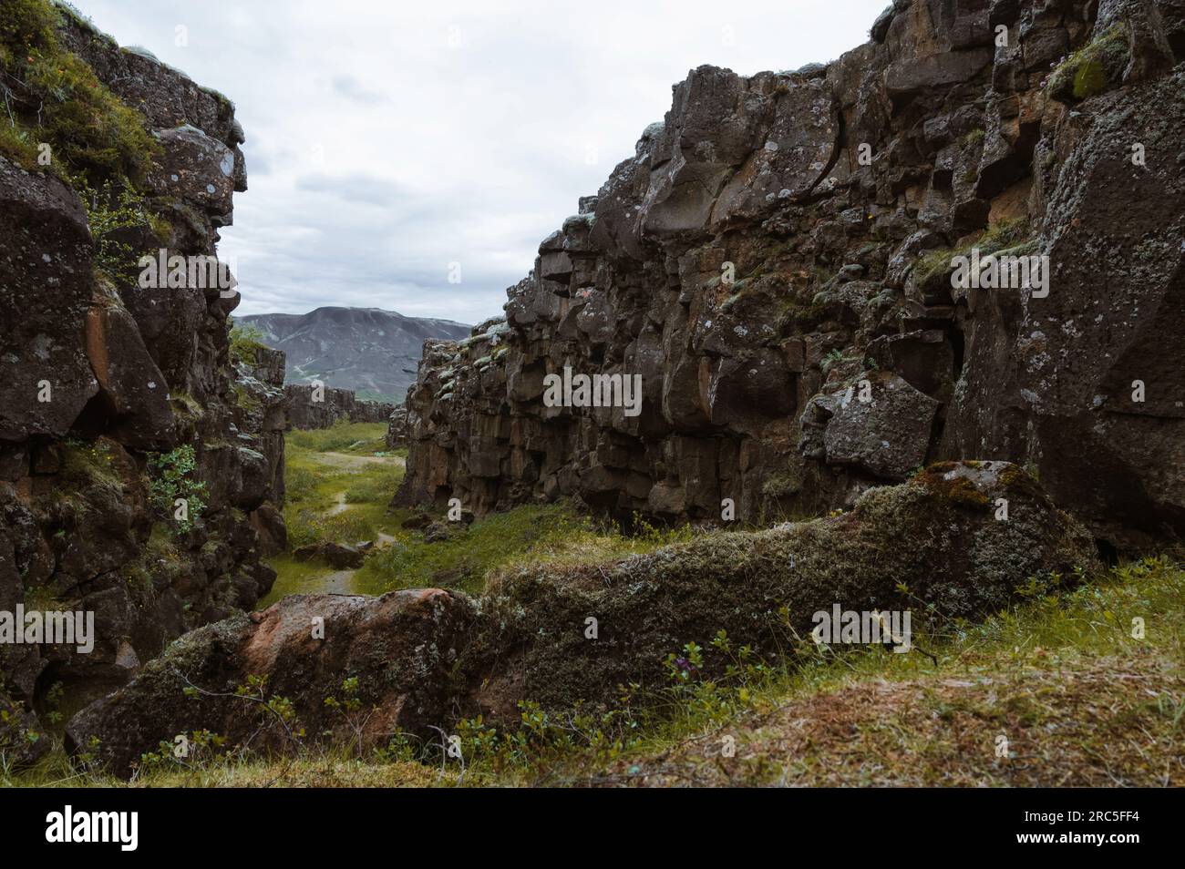 Beautiful nature in Iceland. Scenic Icelandic landscape at cloudy day ...