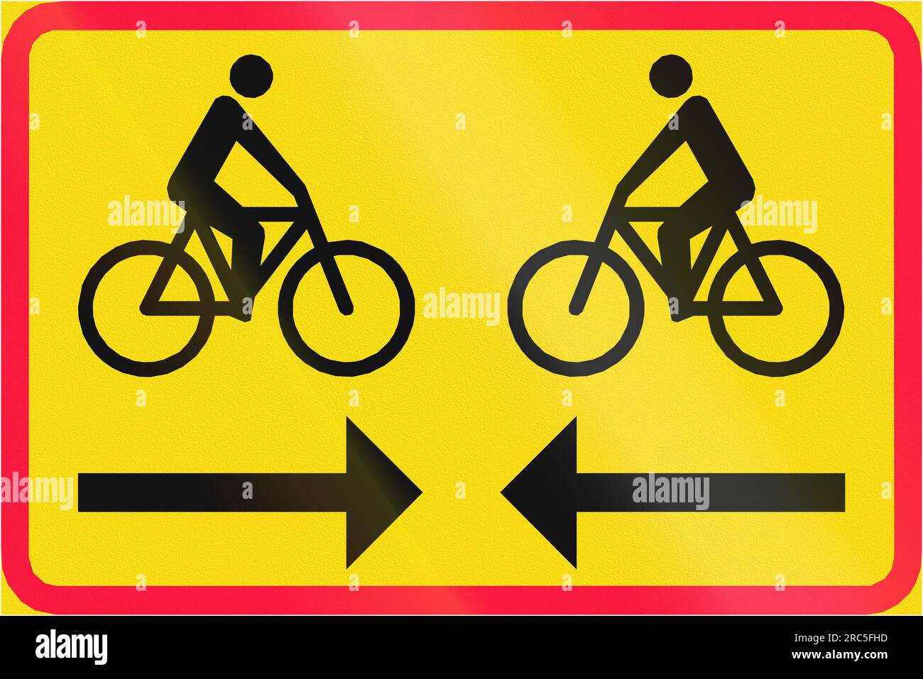 Finnish road sign - Two way cycle route Stock Photo - Alamy
