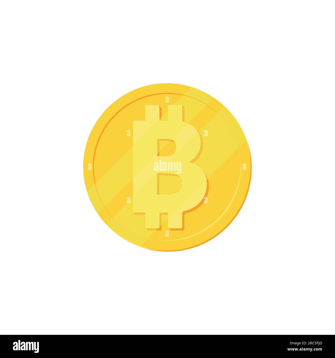 Bitcoin coin icon. Gold bitcoin cartoon style isolated. Shiny gold ...