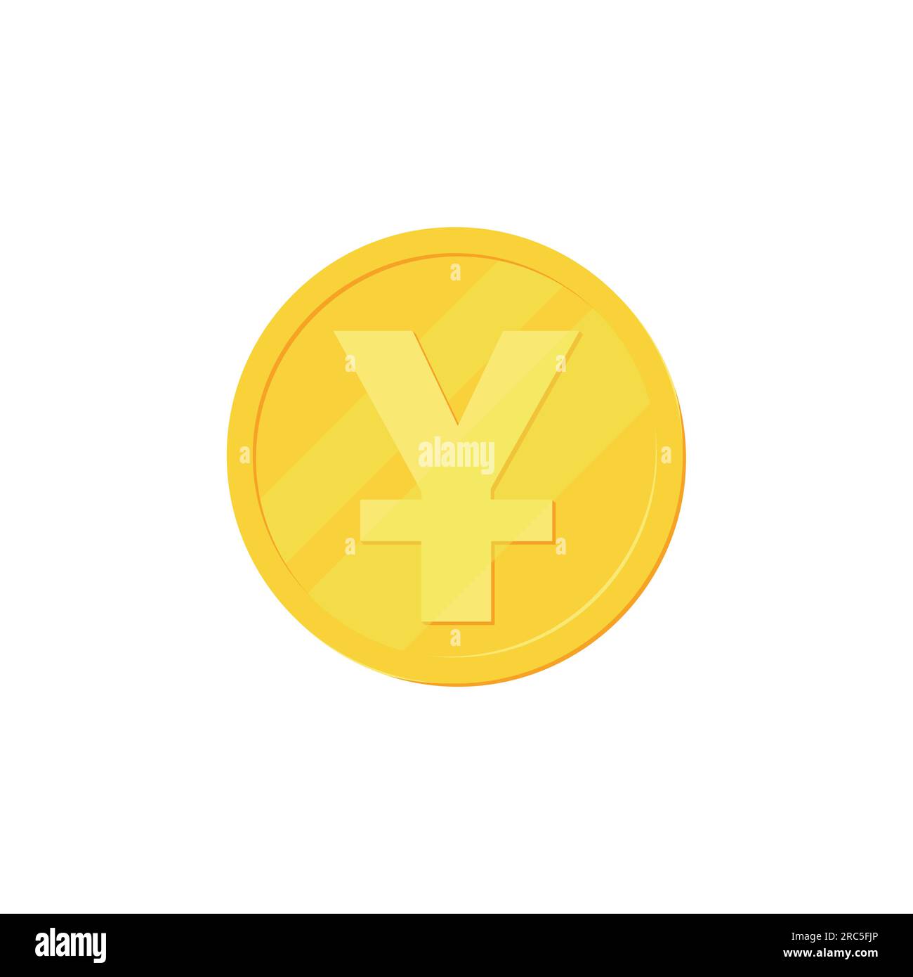 Gold yen coin. Isometric golden money icon. Chinese yuan symbol. Vector ...