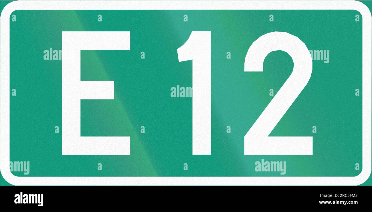 Finnish road sign no. 663. Road number of E-road Stock Photo - Alamy