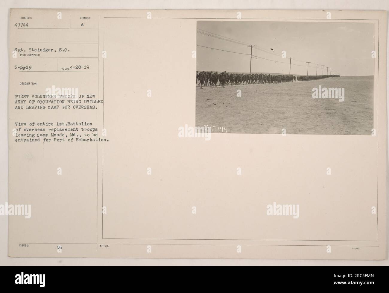 Photograph shows the first volunteer troops of the new army of ...