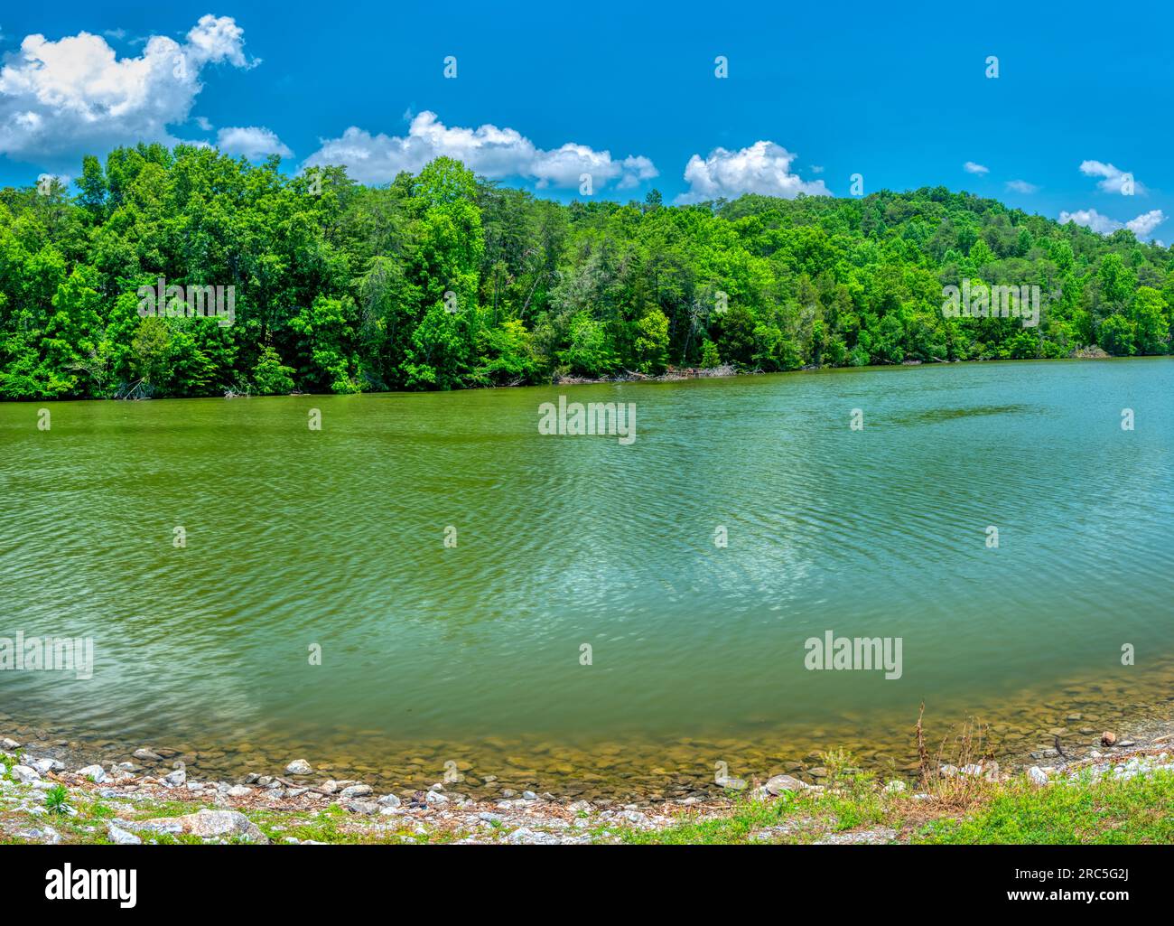 Horizontal shot of a peaceful river scene background Stock Photo - Alamy