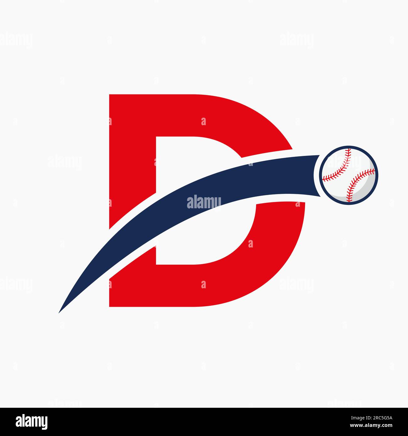 Baseball Logo On Letter D With Moving Baseball Icon. Baseball Logotype ...