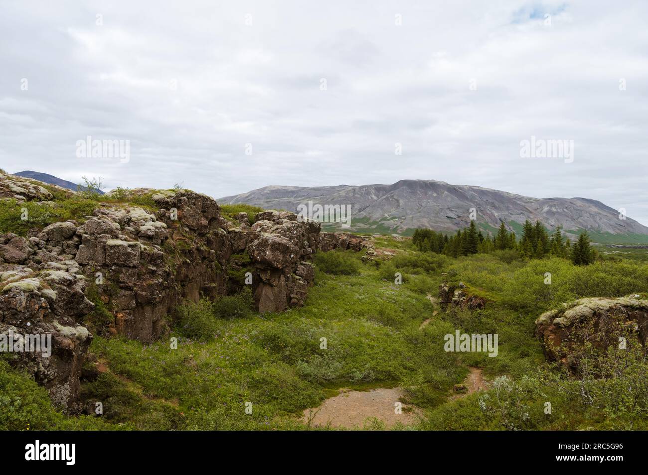 Beautiful nature in Iceland. Scenic Icelandic landscape at cloudy day ...