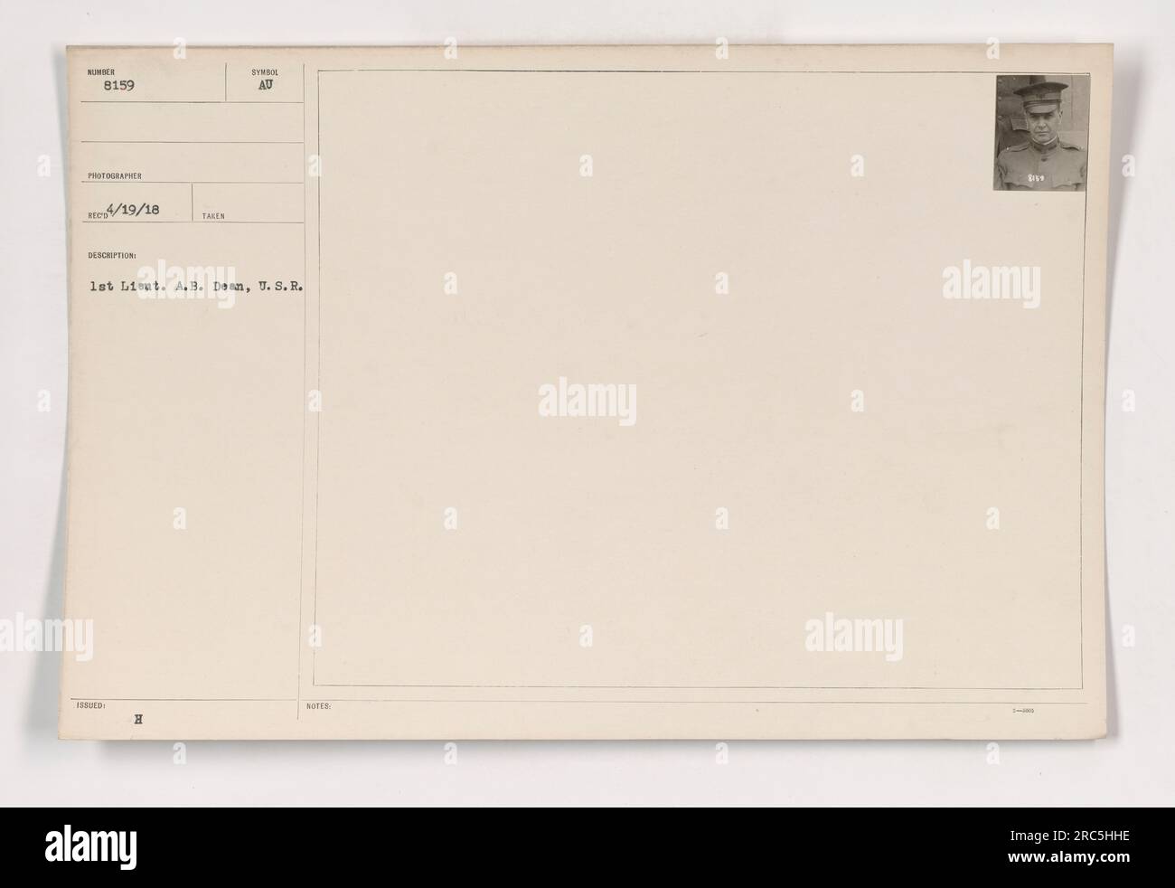 First Lieutenant A.B. Dean, a member of the U.S. Reserve Hospital, is ...