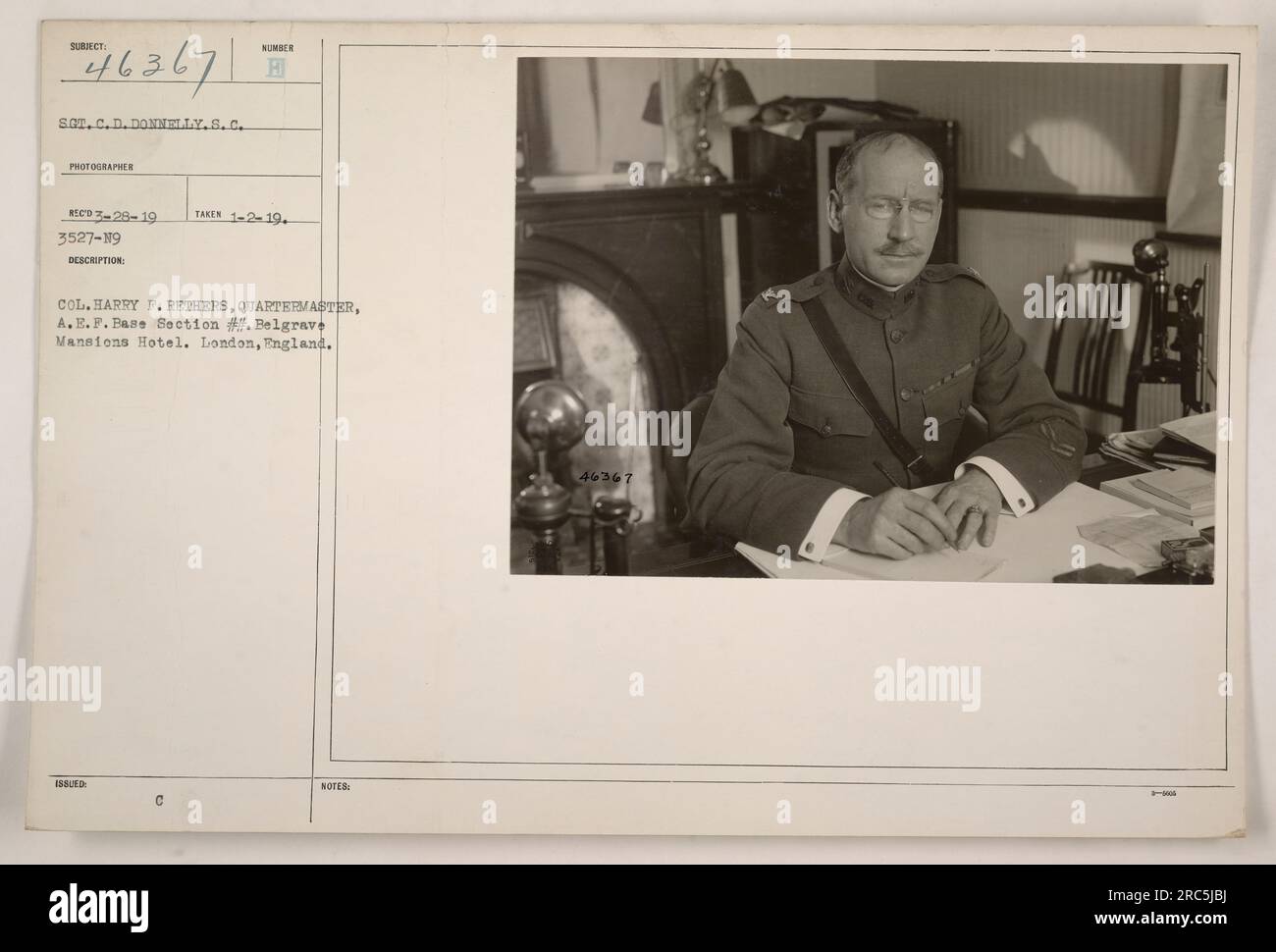Image depicting Col. Harry F. Rethers, a Quartermaster in the American ...
