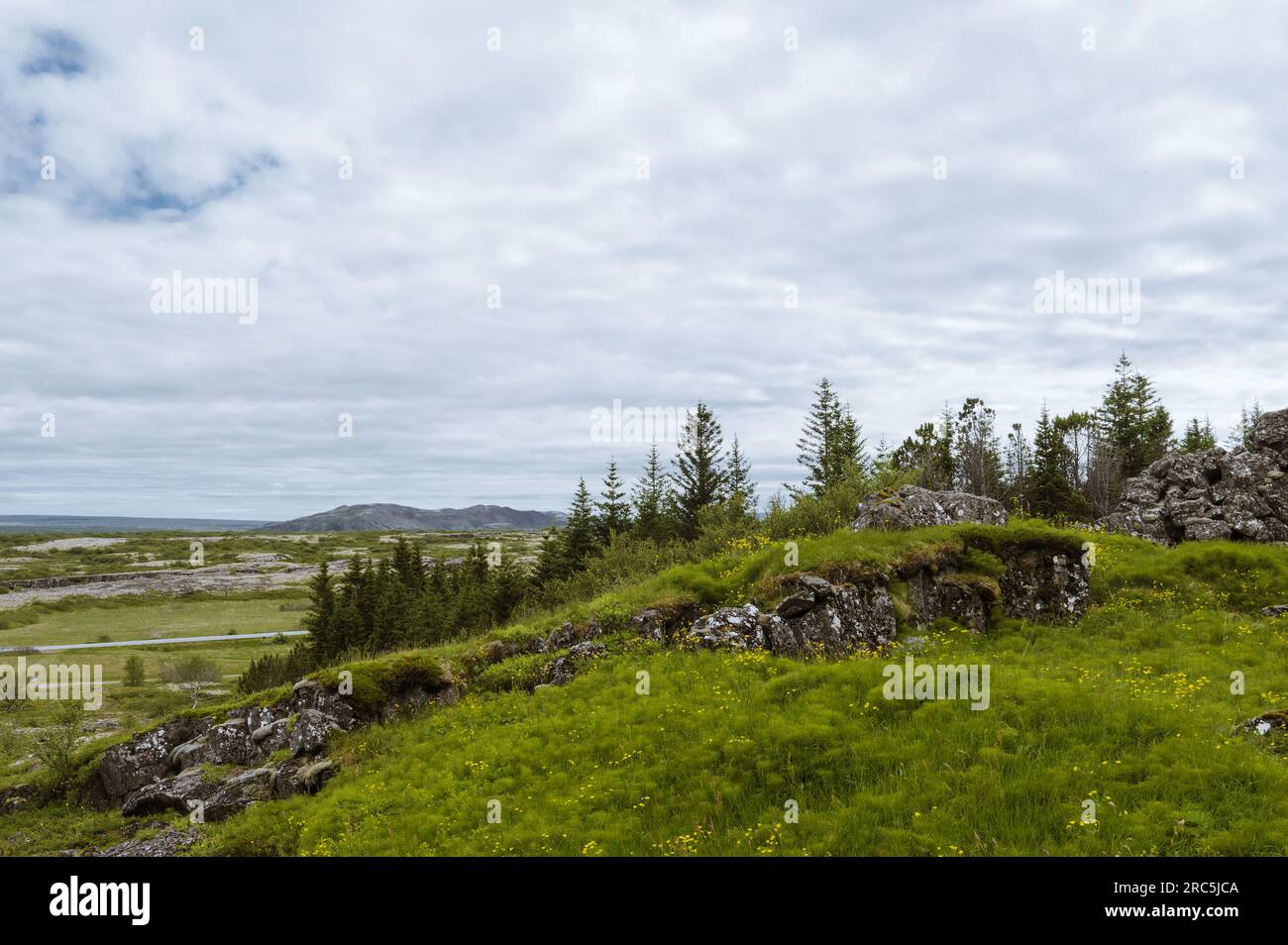 Beautiful nature in Iceland. Scenic Icelandic landscape at cloudy day ...