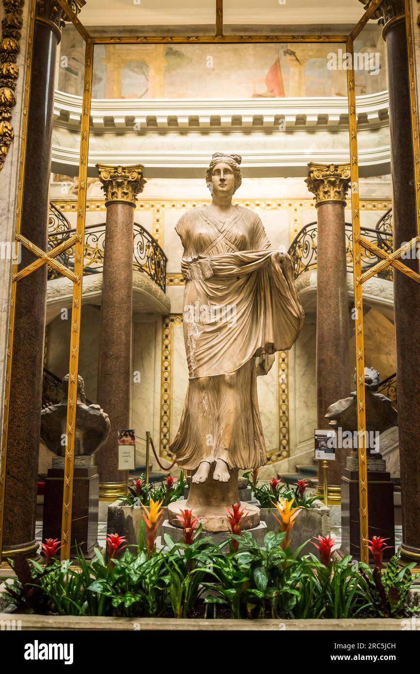 Sculpture in the indoor atrium, Jacquemart-André Museum, a private ...