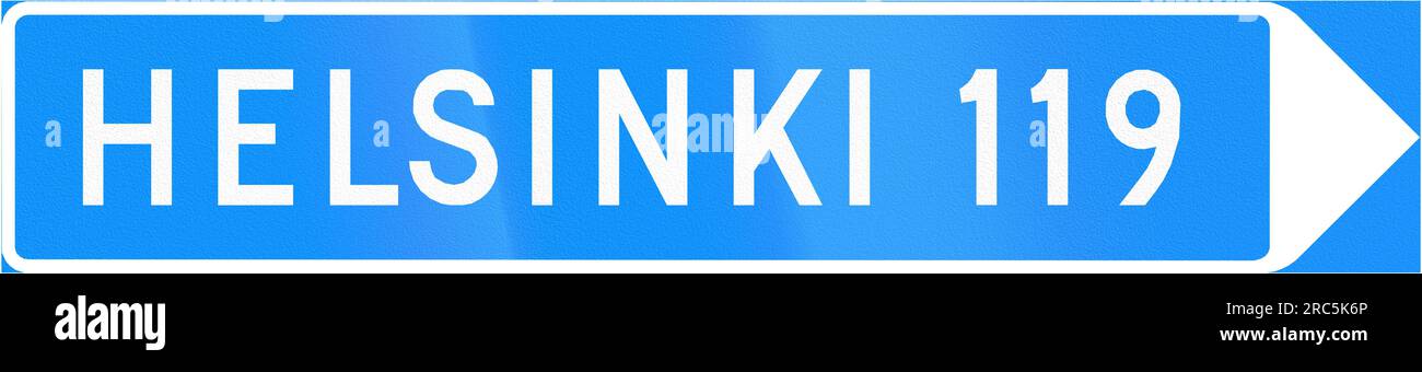 Finnish road sign no. 641. Direction sign Stock Photo - Alamy