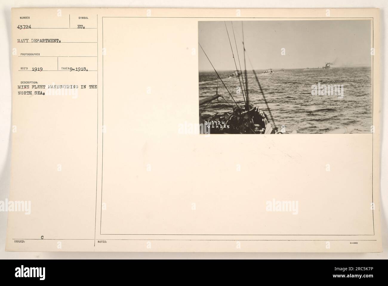 "US Navy vessel conducting maneuvers in the North Sea during World War ...