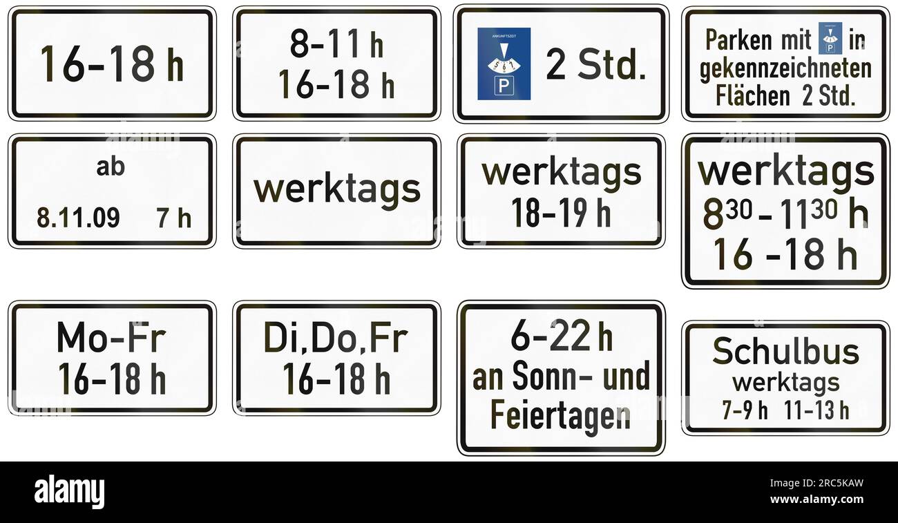 Supplementary road sign Cut Out Stock Images & Pictures - Alamy