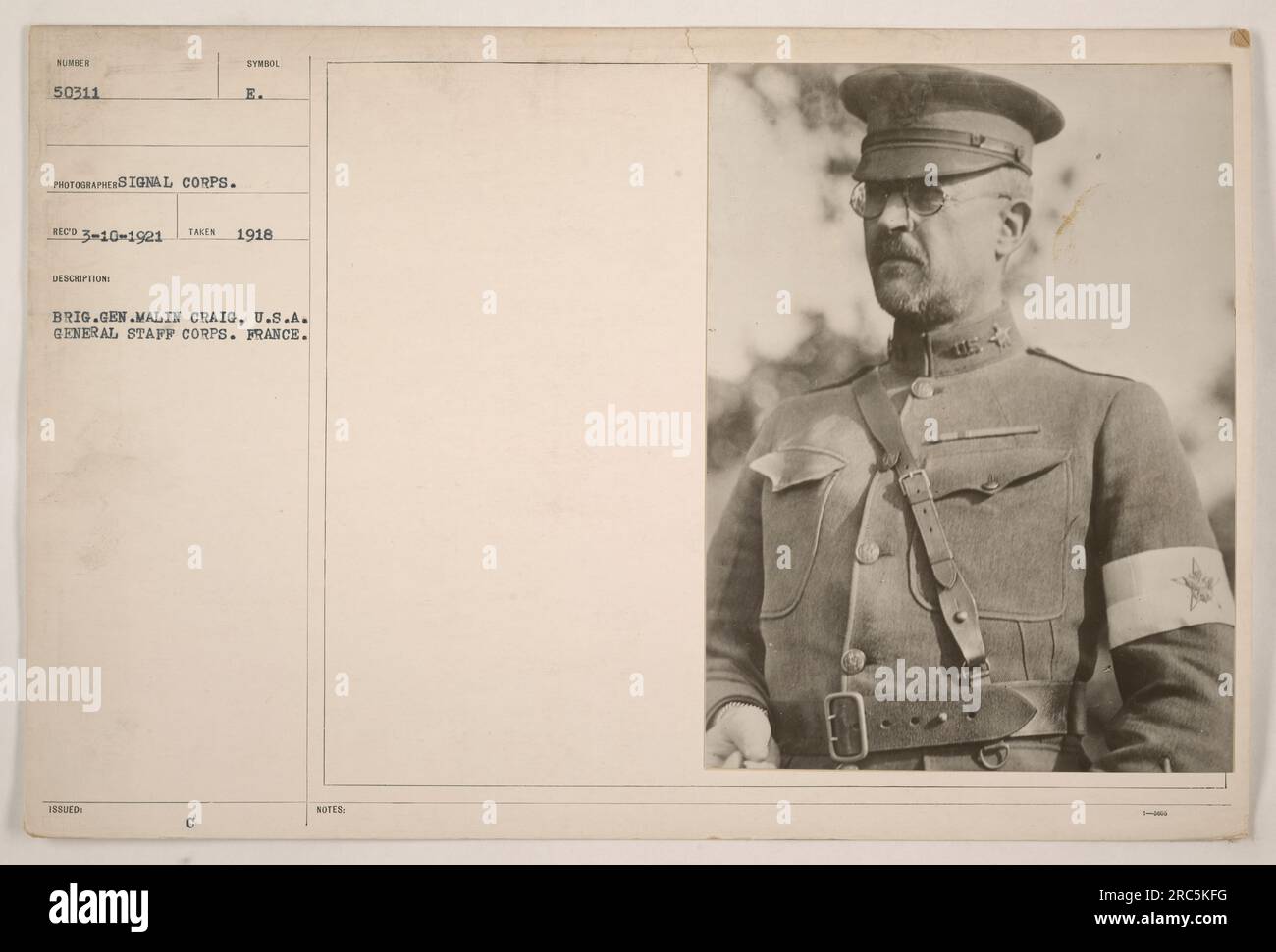 Brig. Gen. Malin Craig, a member of the U.S. General Staff Corps ...