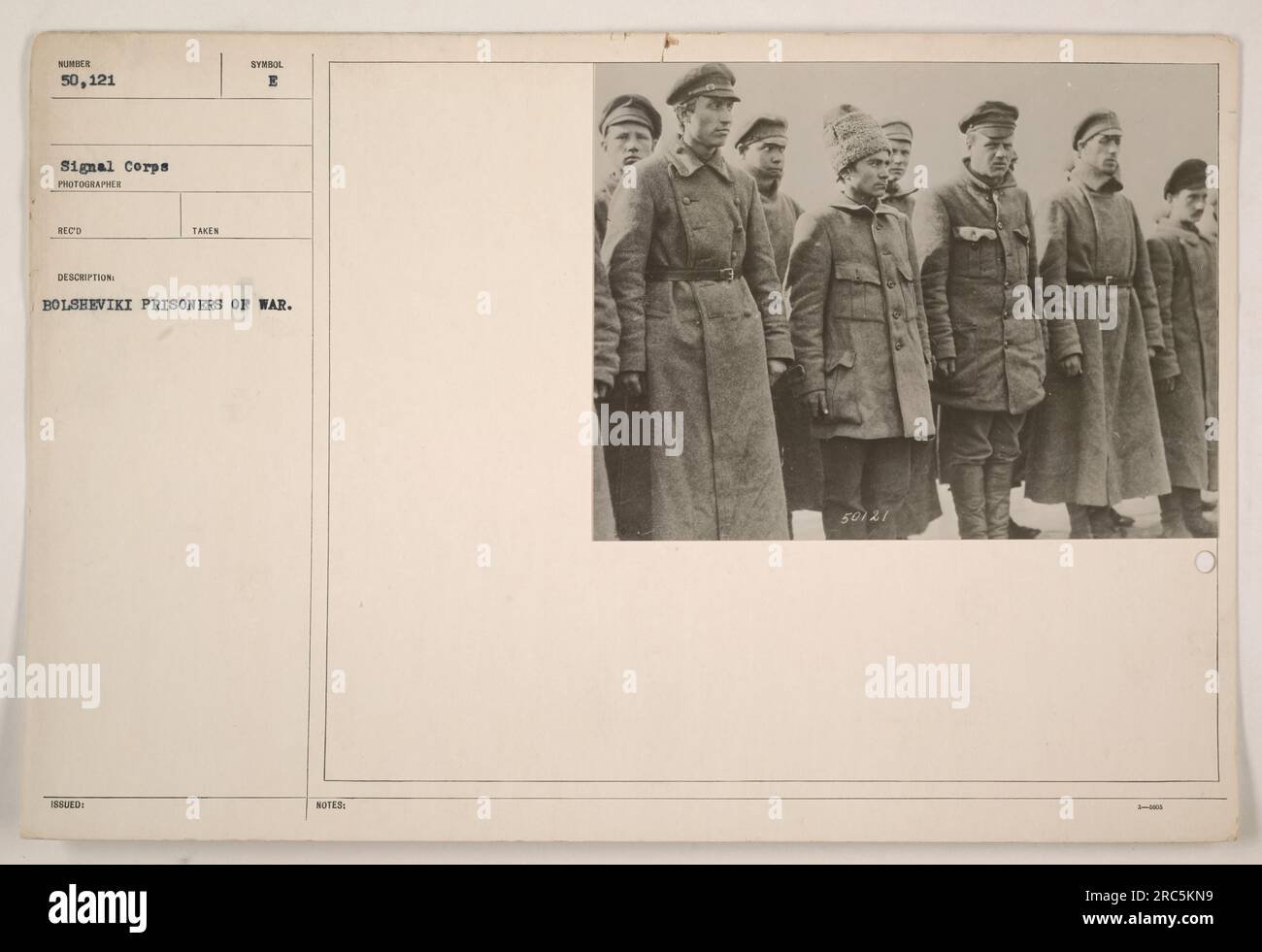 Photograph depicting captured Bolshevik prisoners of war. This image ...