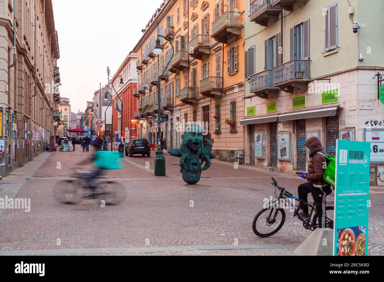 Turin, Italy - March 27, 2022: The bronze sculpture titled Eco by Marc ...
