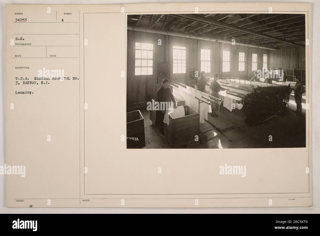 Soldiers doing laundry at U.S.A. General Hospital No. 3 in Rahway, N.J ...