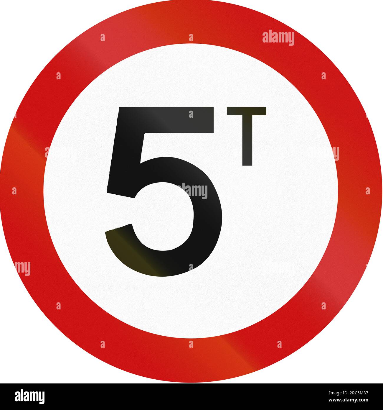 Greek traffic sign prohibiting throroughfare of vehicles with a weight ...