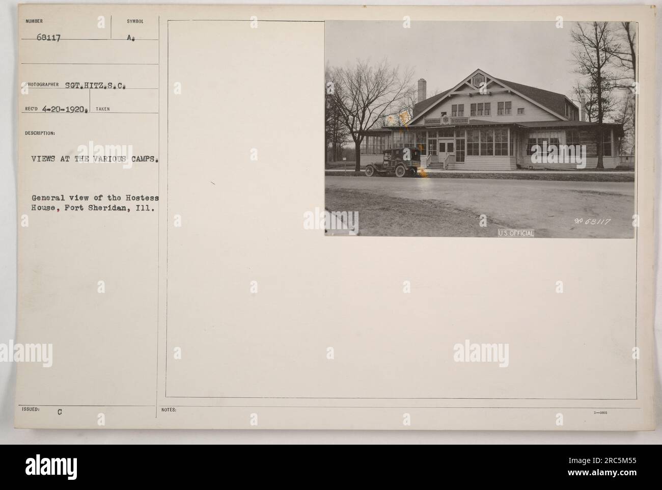 General view of the Hostess House at Fort Sheridan, Illinois. This ...