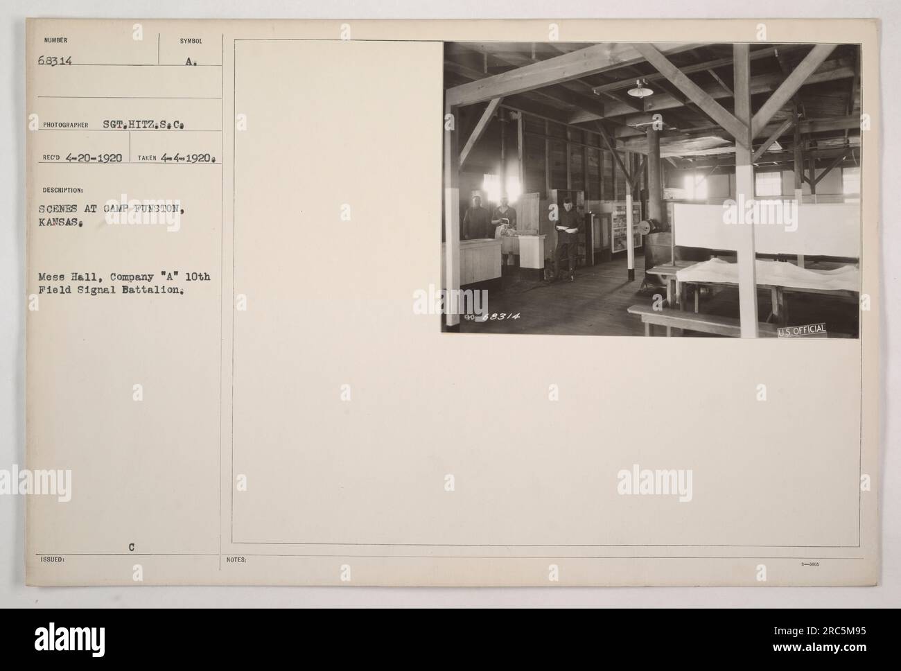 Soldiers from Company "A" of the 10th Field Signal Battalion eating in ...